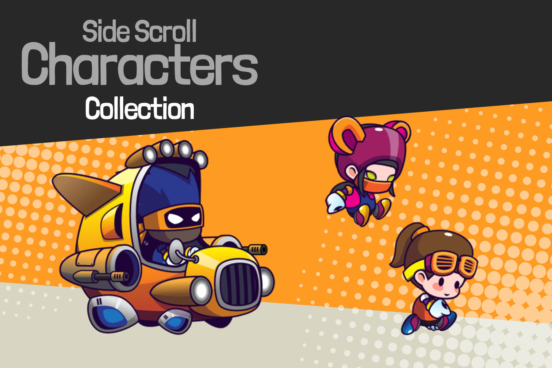 Colorful Cartoon Characters Asset Sprite Pack - CraftPix.net