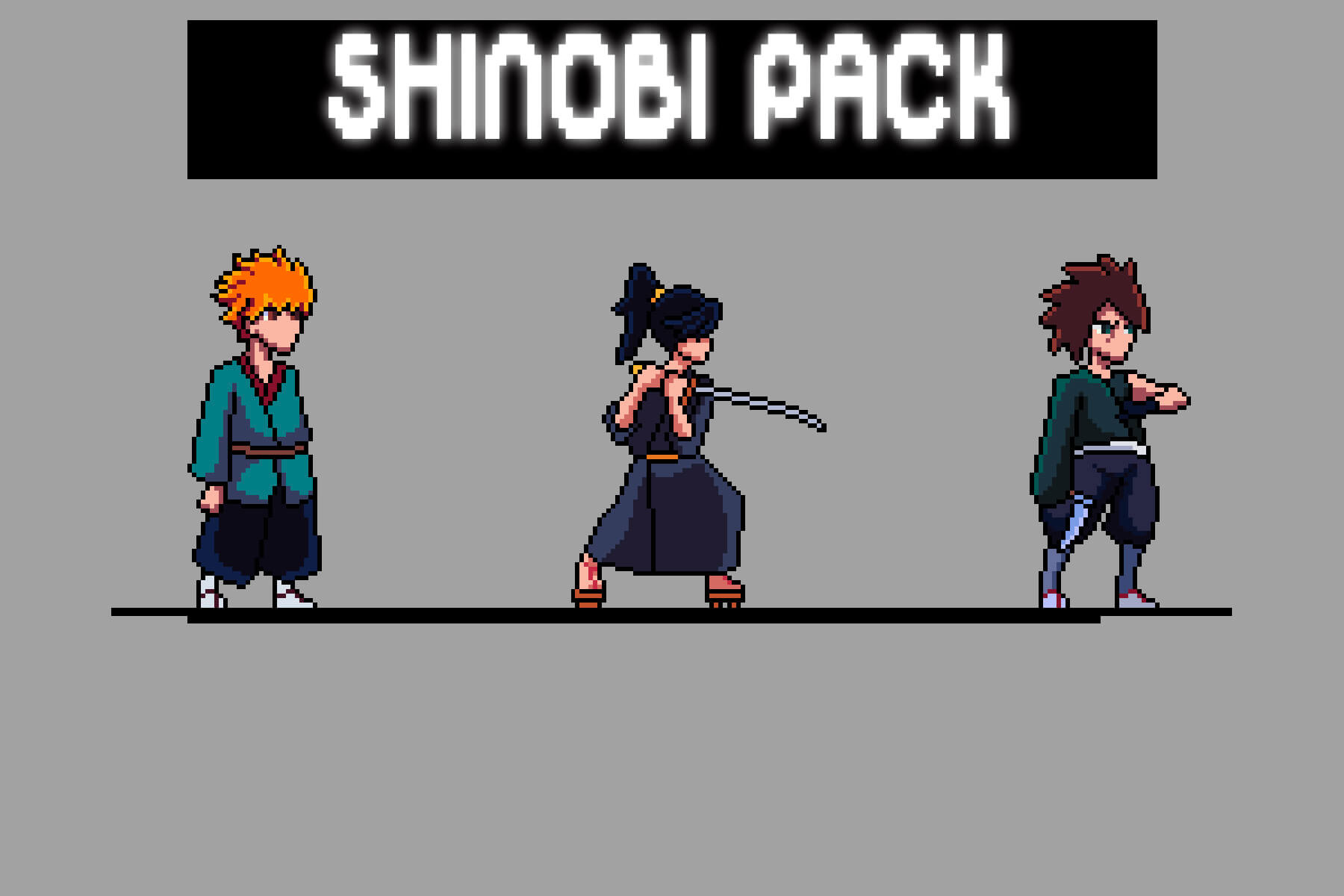 Free Shinobi Sprites Pixel Art Download - CraftPix.net