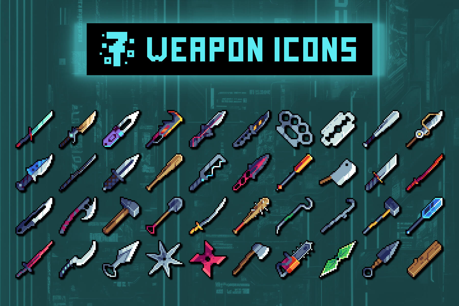 Melee Weapon 32x32 Icons Download - CraftPix.net