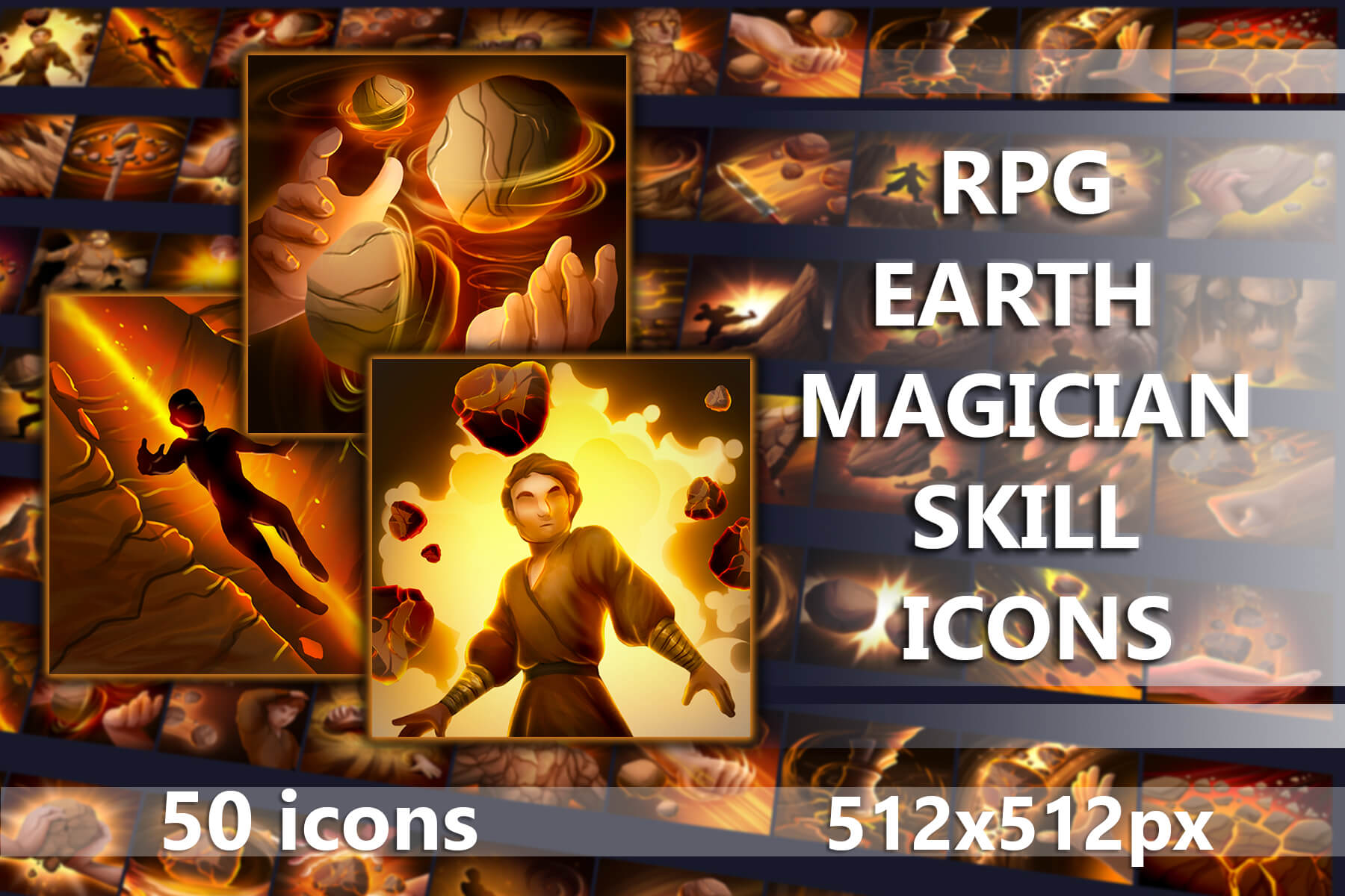 RPG Earth Magician Skill Icons Download - CraftPix.net