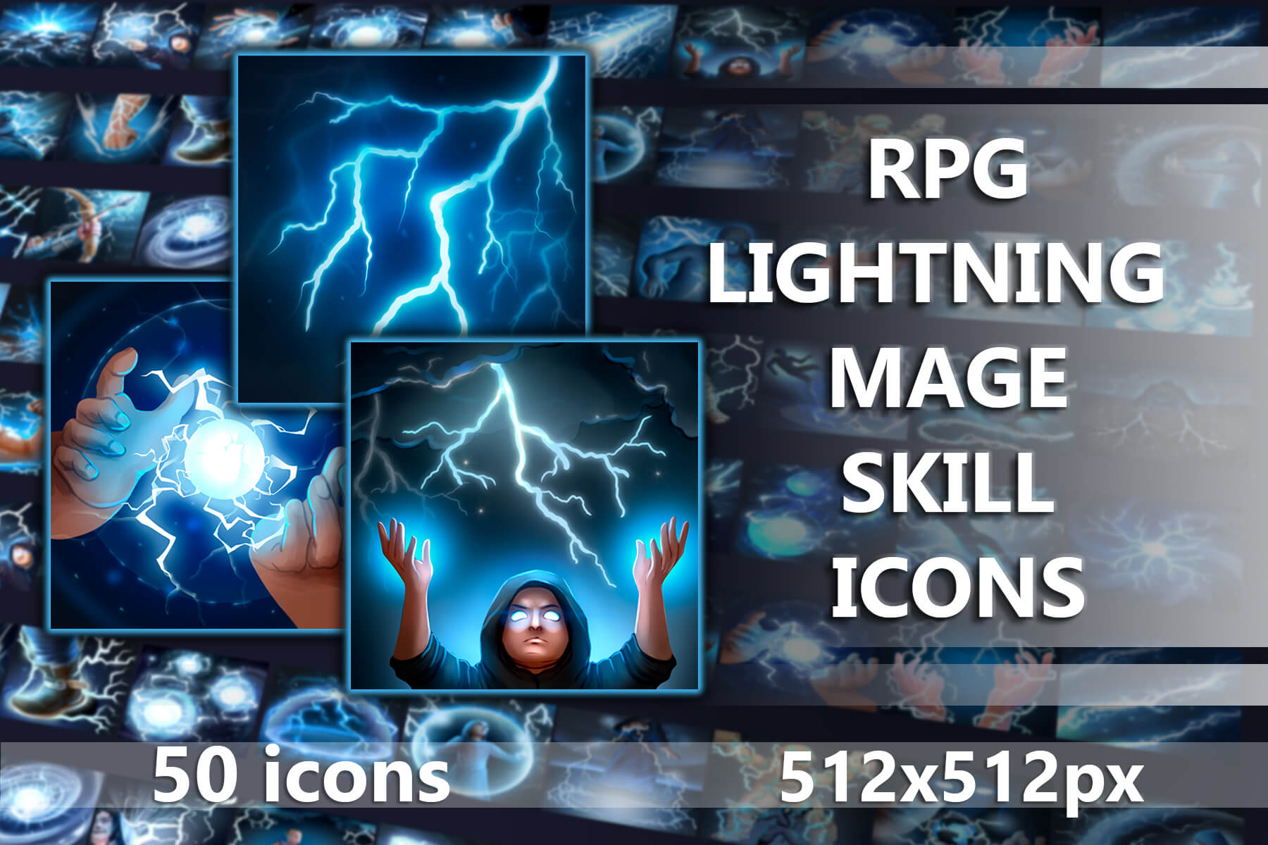 RPG Lightning Mage Skill Icons - CraftPix.net