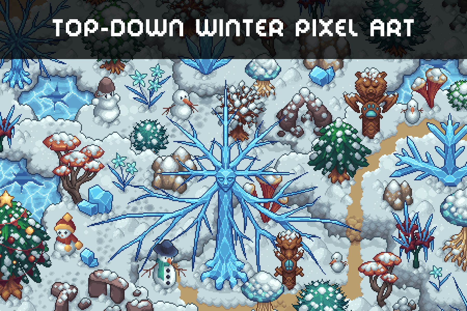 Winter Top-Down Pixel Art Tileset for RPG - CraftPix.net