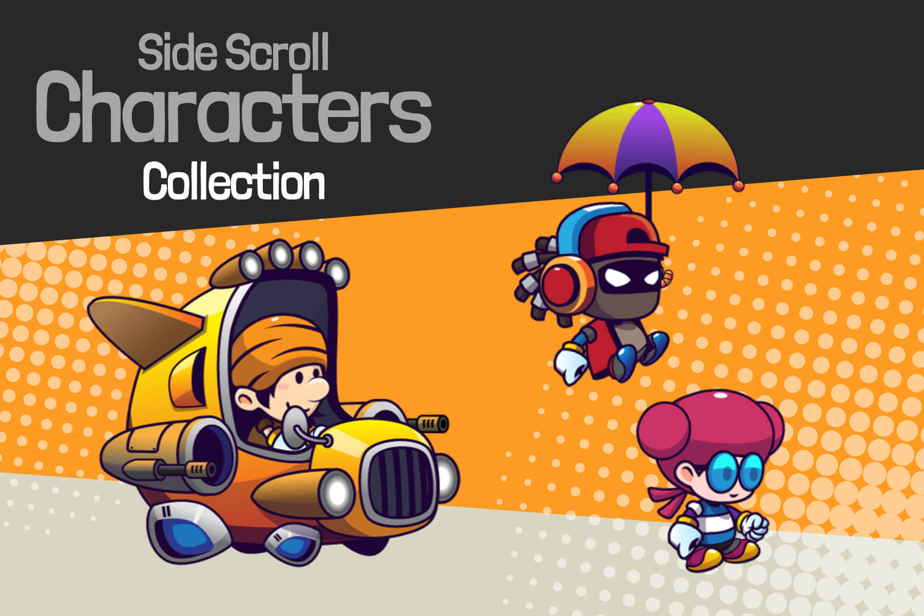 3 Cartoon Chibi Main Heroes Asset Pack - CraftPix.net