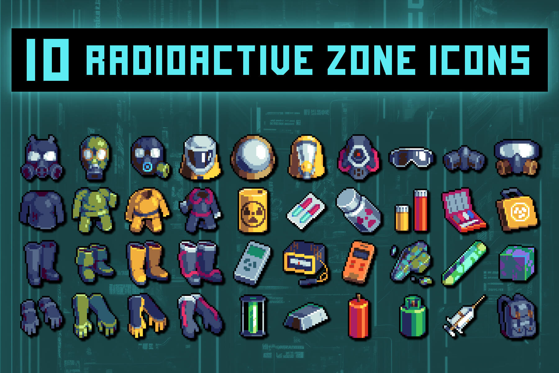 Free Protective Suit Against Radiation Pixel Art Icons - CraftPix.net