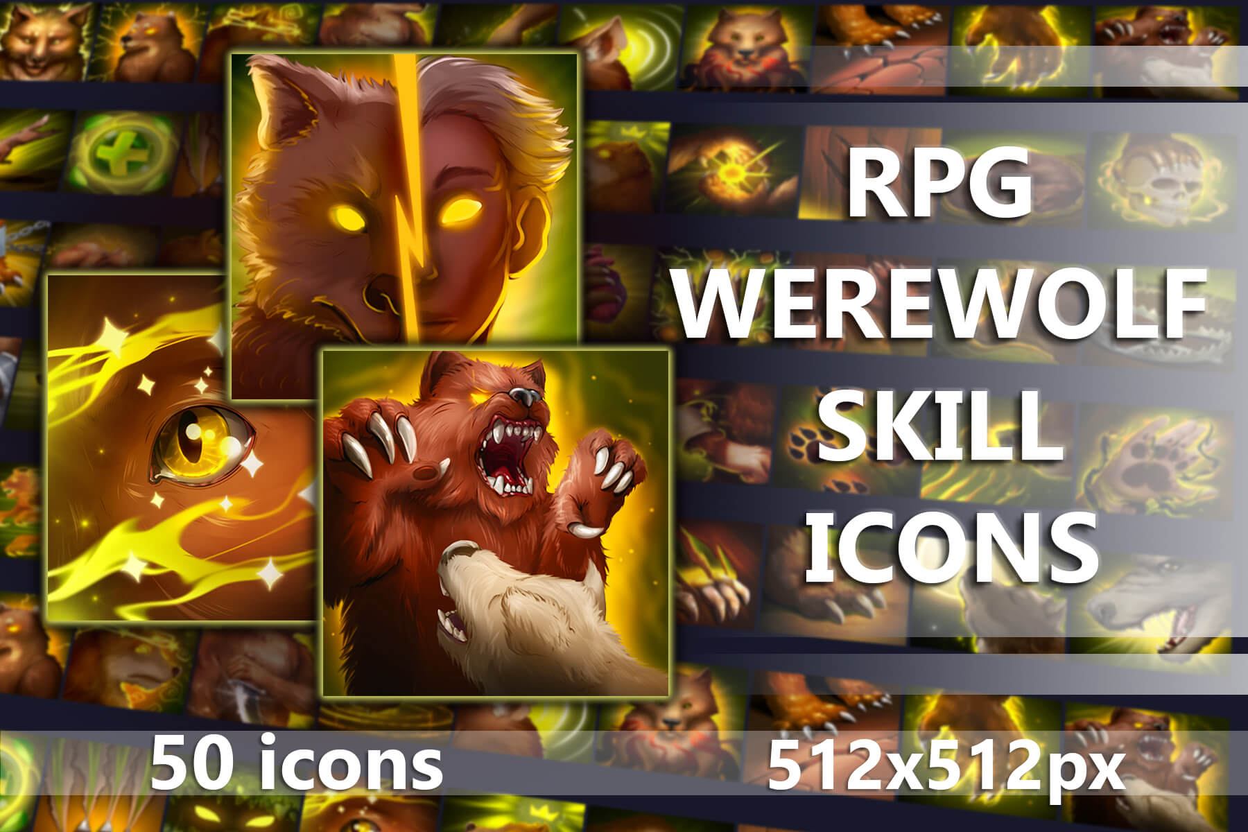 RPG Werewolf Skill Icons Download Pack - CraftPix.net