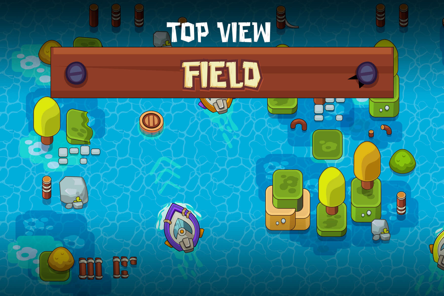 Boat, Water and Land Top Down Asset Pack - CraftPix.net