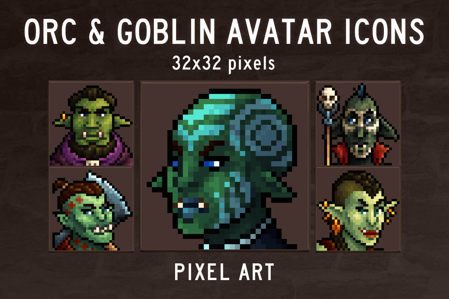 Free Goblins and Orcs Pixel Art Icon Pack - CraftPix.net