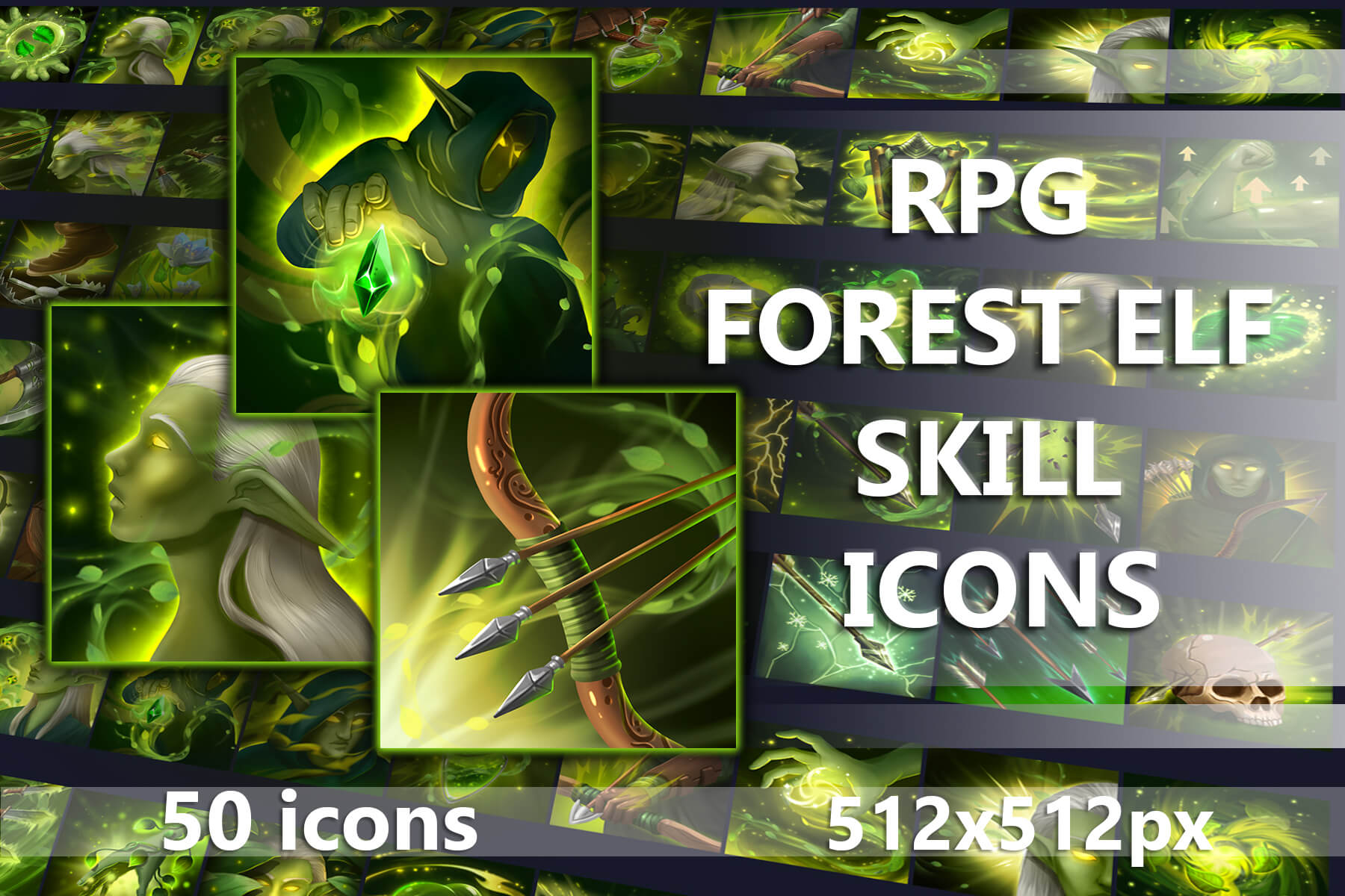 RPG Forest Elf Skill Icons Download - CraftPix.net