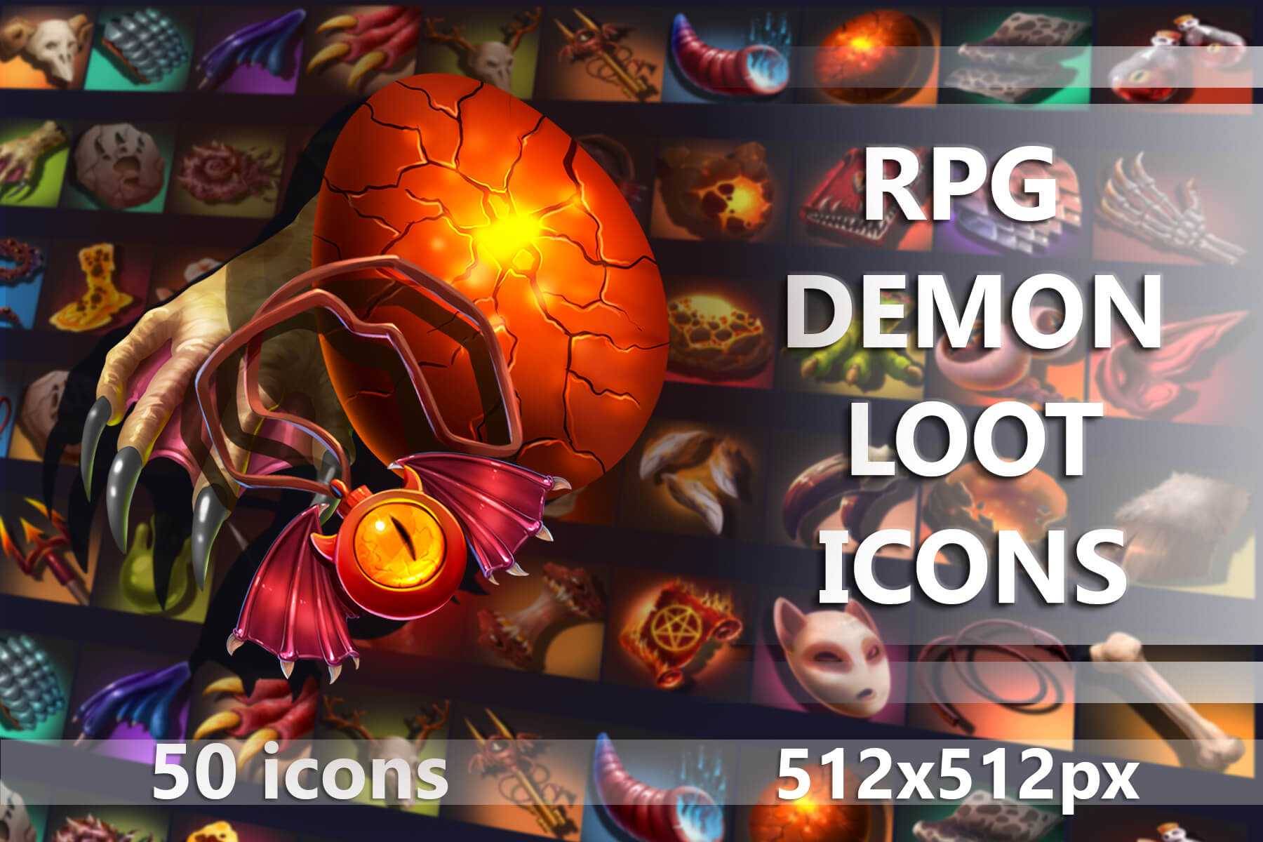 RPG Demon Loot Icons Download Asset Pack - CraftPix.net