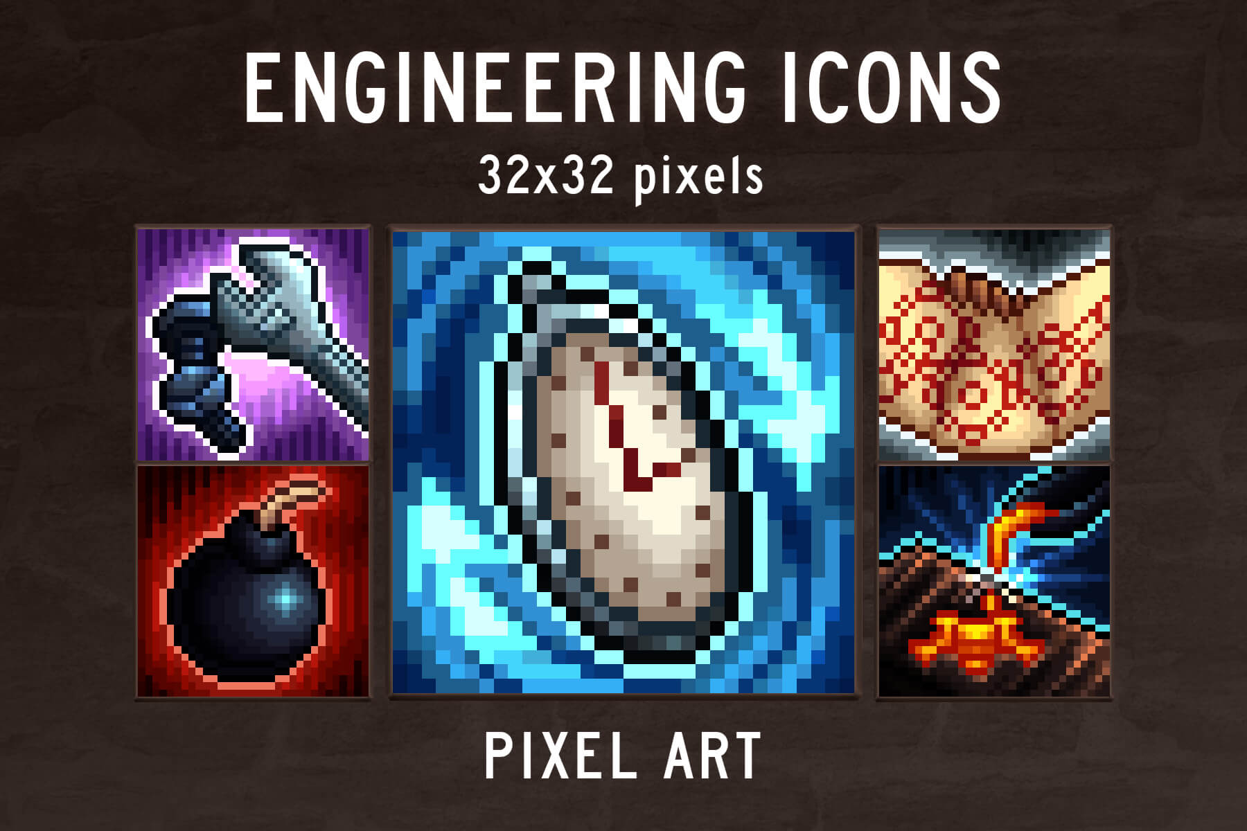 Engineering Icons 32x32 Pixel Art Download - CraftPix.net