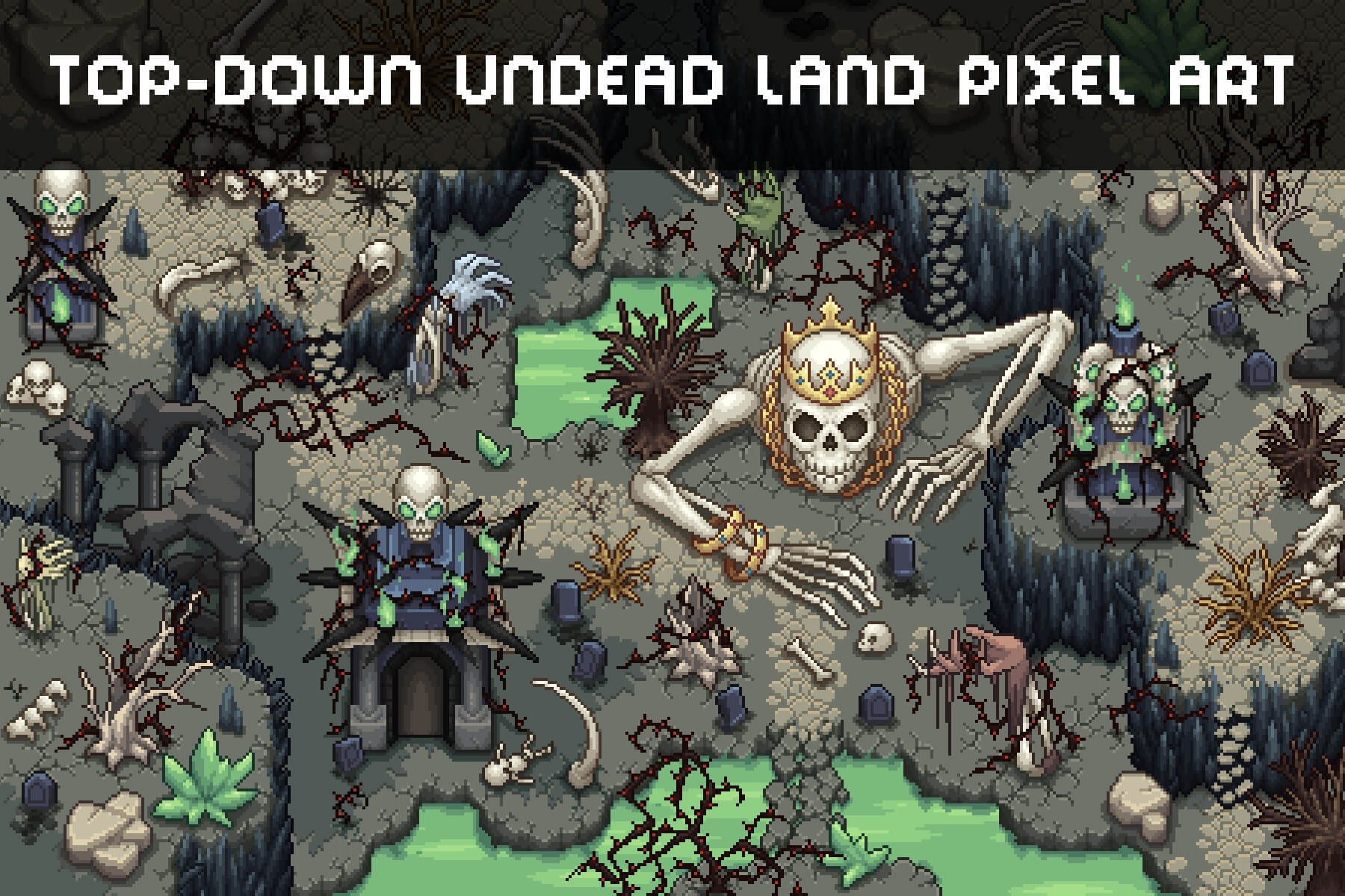 Free Undead Tileset Top Down Pixel Art - CraftPix.net