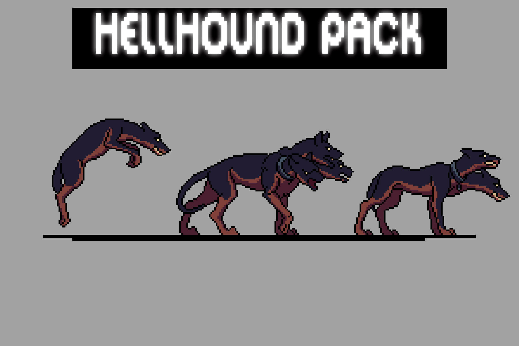 Hellhound Character Sprite Sheets Pixel Art - CraftPix.net
