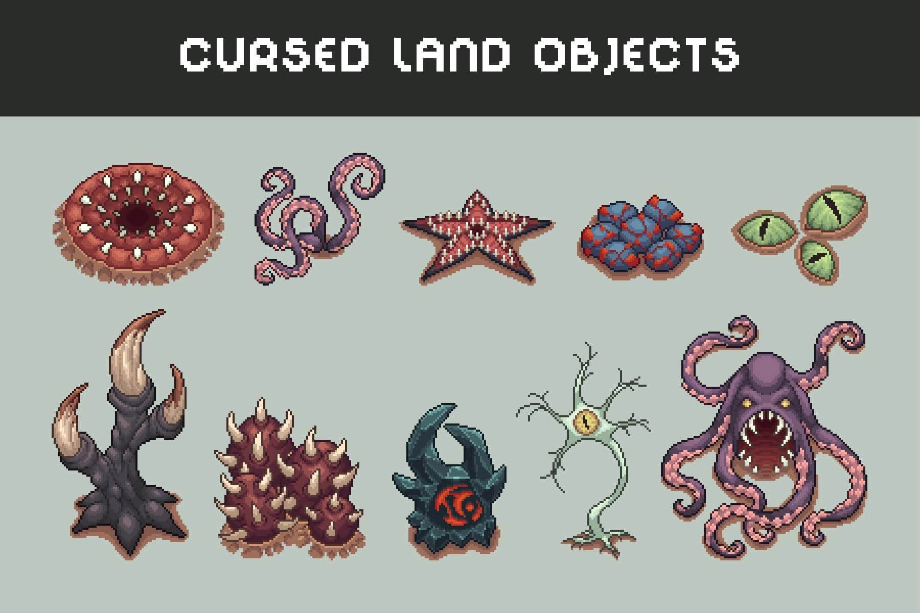 Cursed Land Objects Pixel Art for RPG Game - CraftPix.net