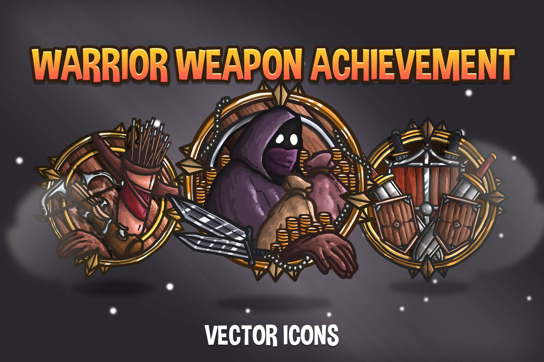Free Warrior Weapon Achievement Vector Icons - CraftPix.net