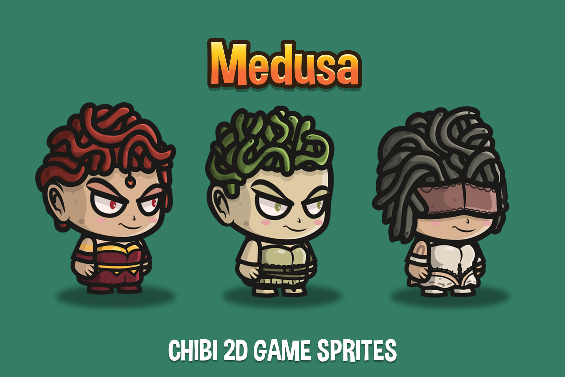 Medusa Chibi Character Sprites Download - CraftPix.net