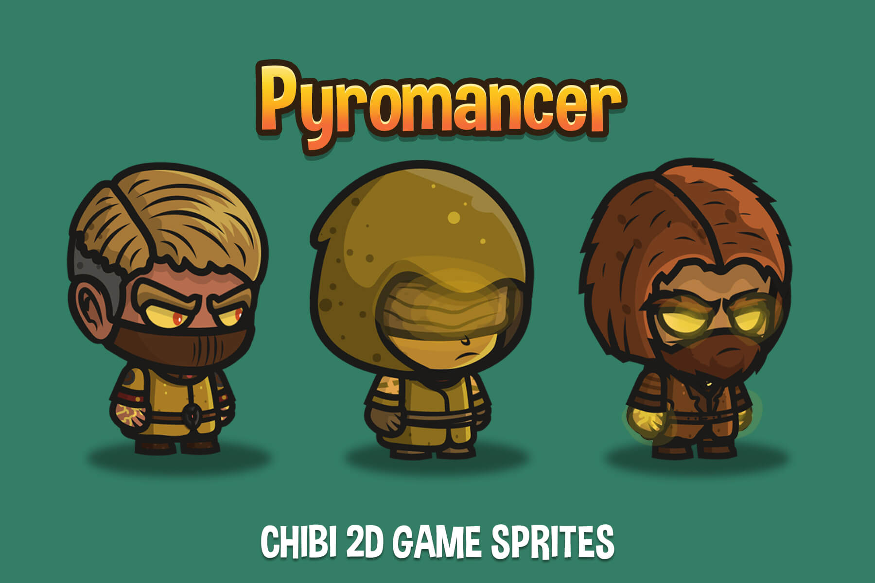 Pyromancer Chibi Character Sprites Download - CraftPix.net
