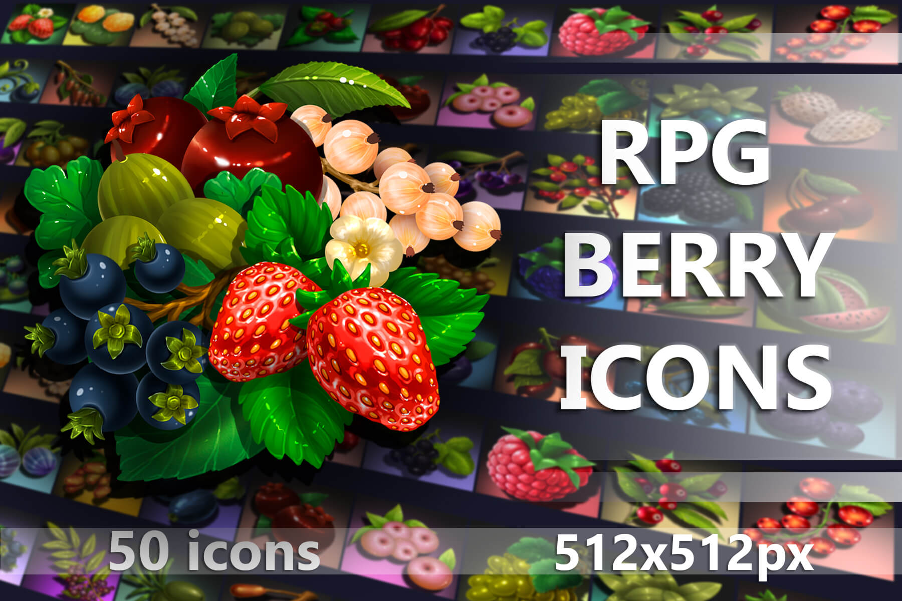 RPG Berry Game Icons 512x512 Download - CraftPix.net