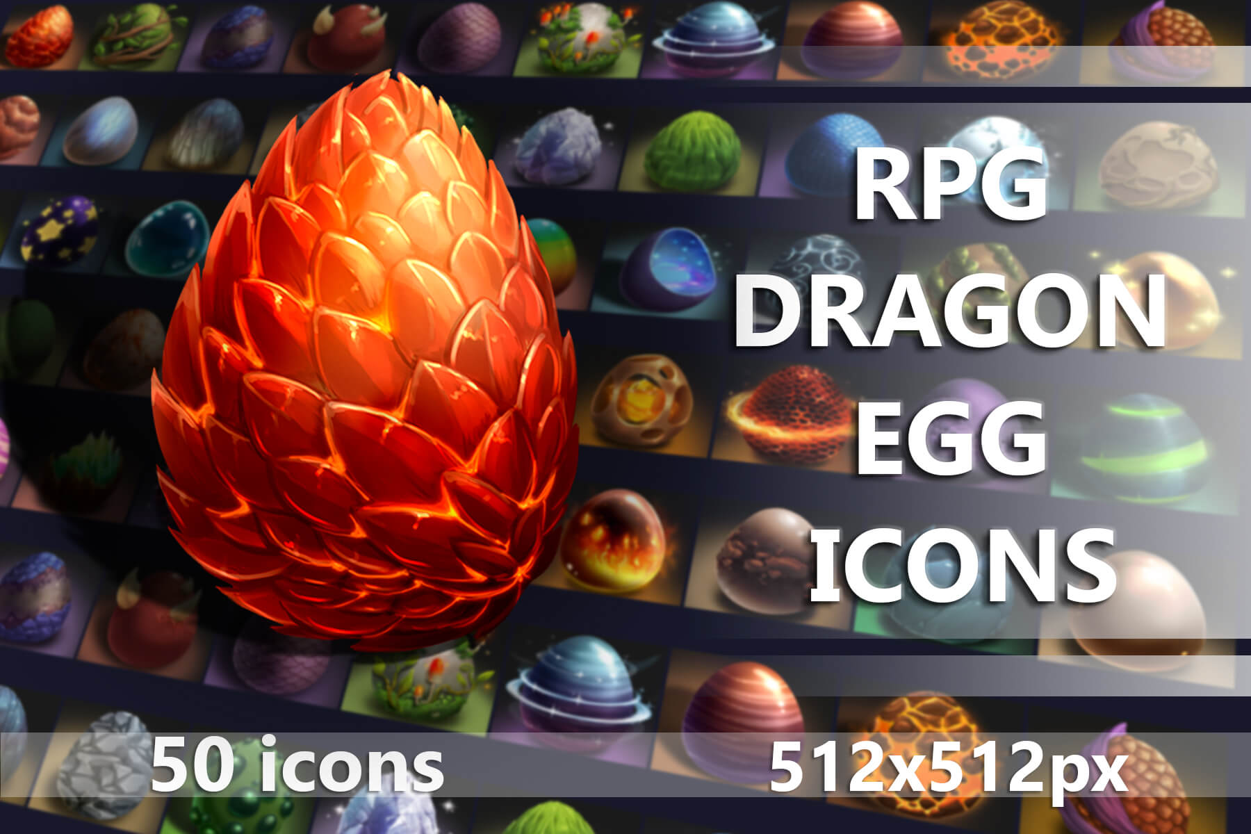 RPG Dragon Egg Icons Download Pack - CraftPix.net