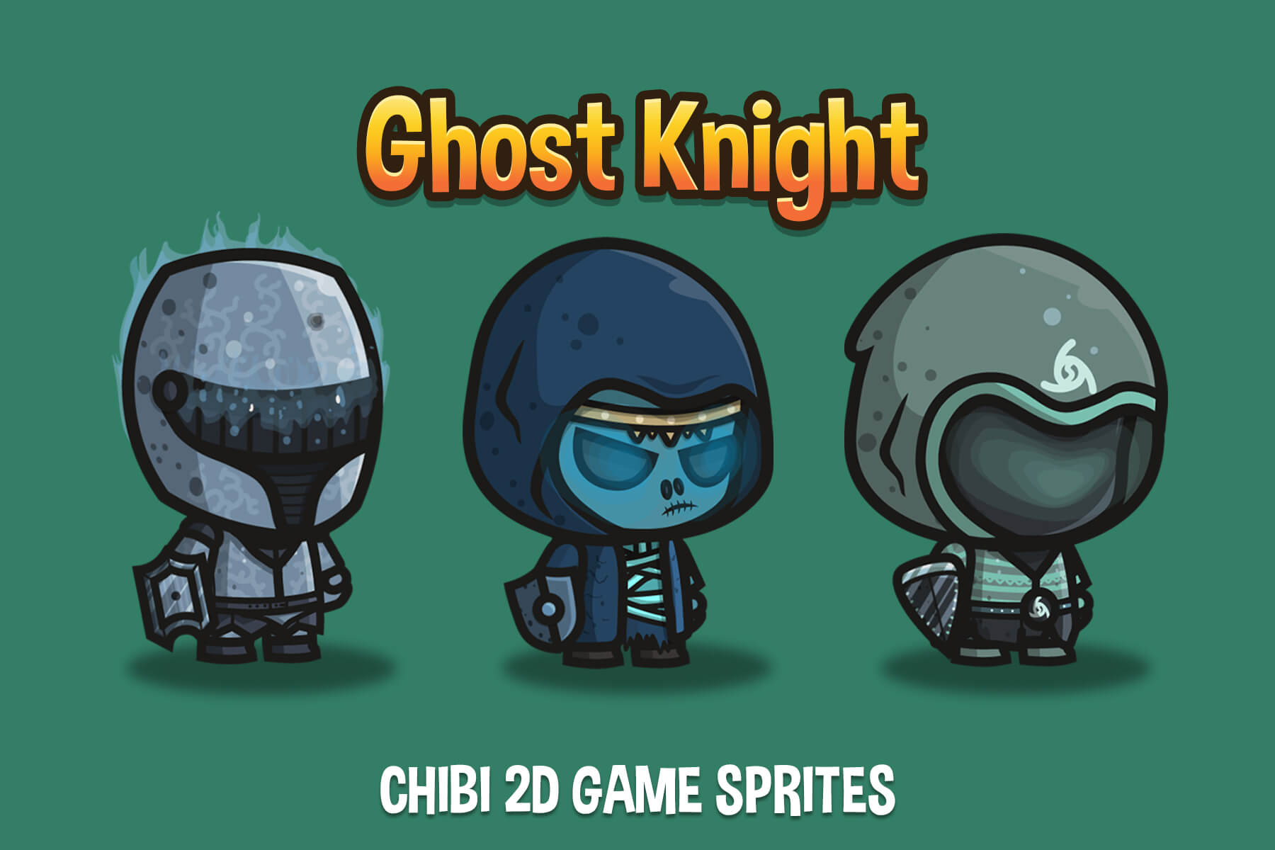 Ghost Knight Chibi Character Sprites - CraftPix.net