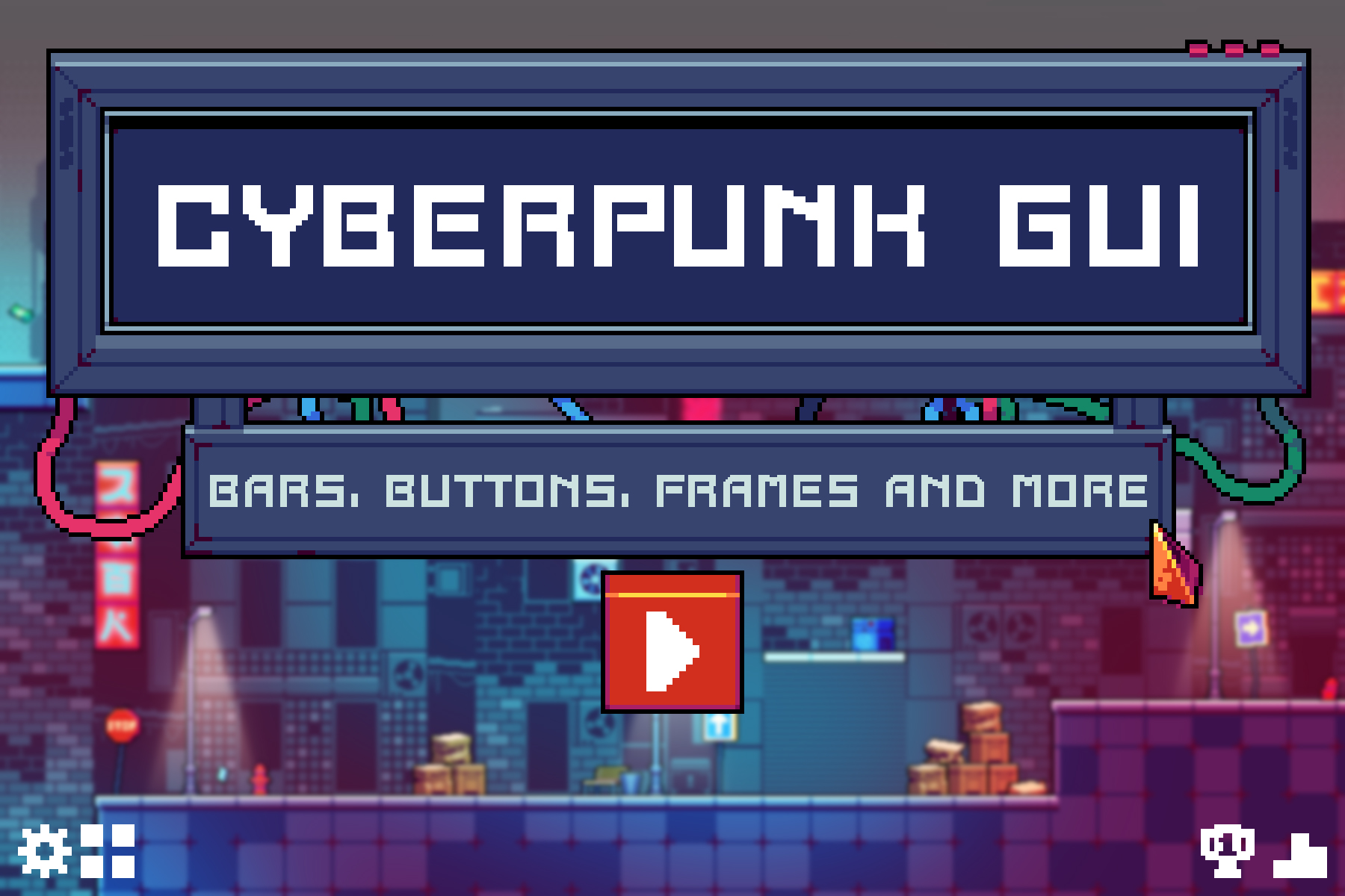 Free GUI for Cyberpunk Pixel Art Download - CraftPix.net