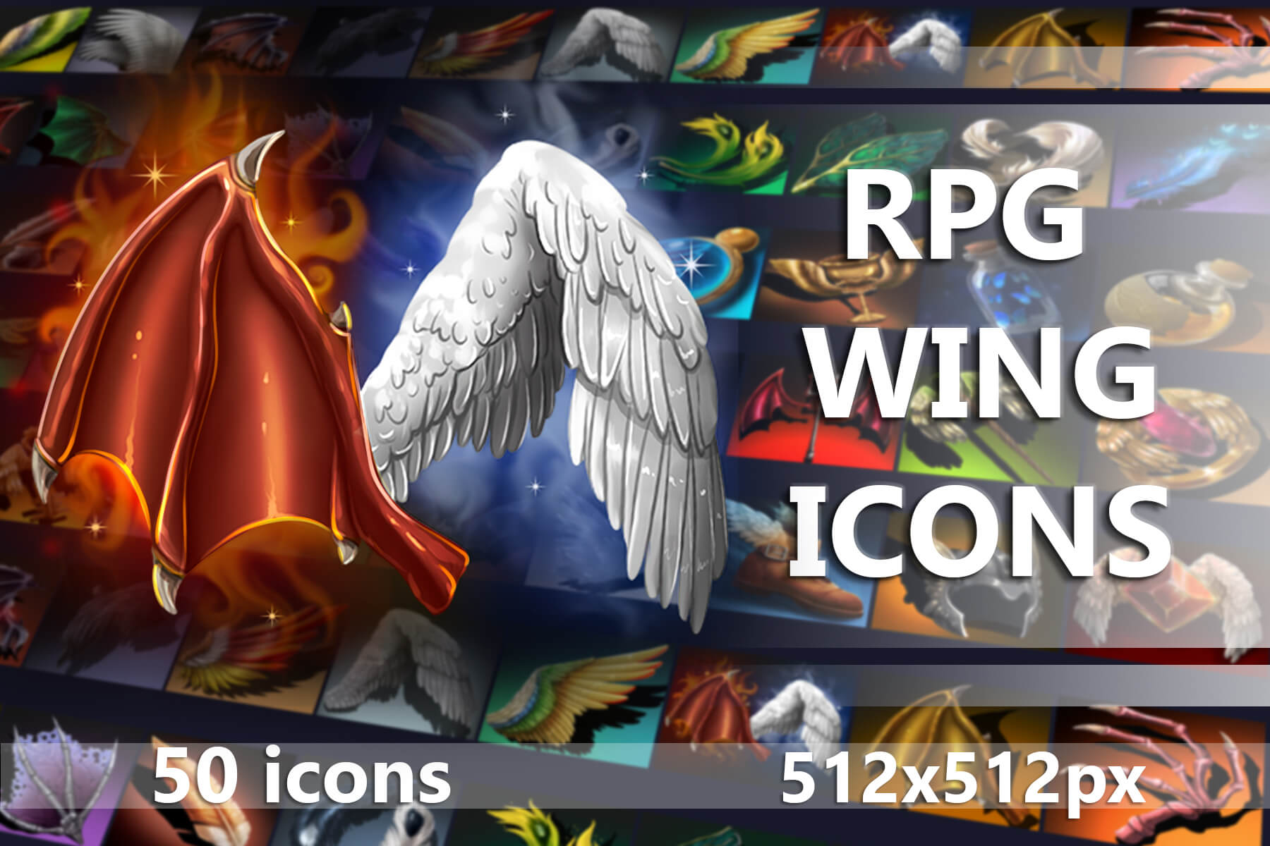 Free RPG Wing Game Icons Download - CraftPix.net