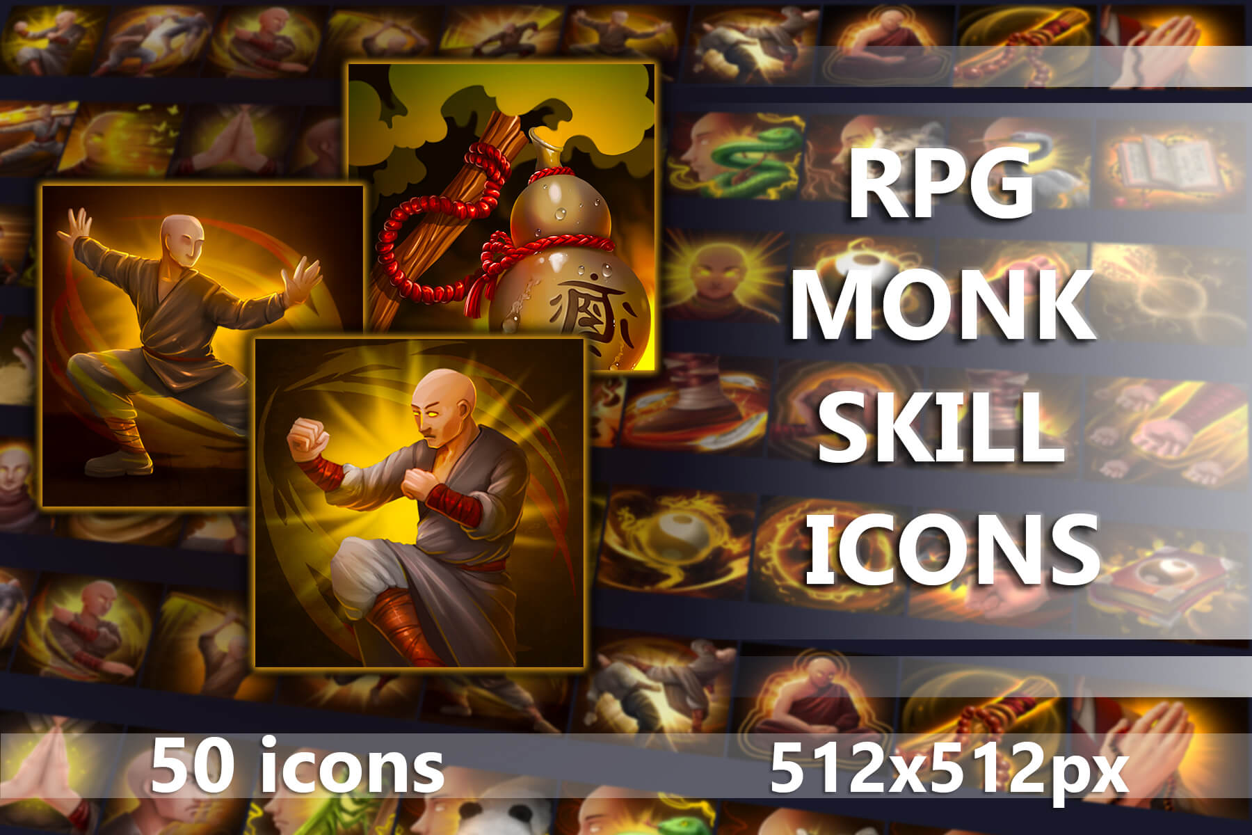 RPG Monk Skill Game Icons Download - CraftPix.net