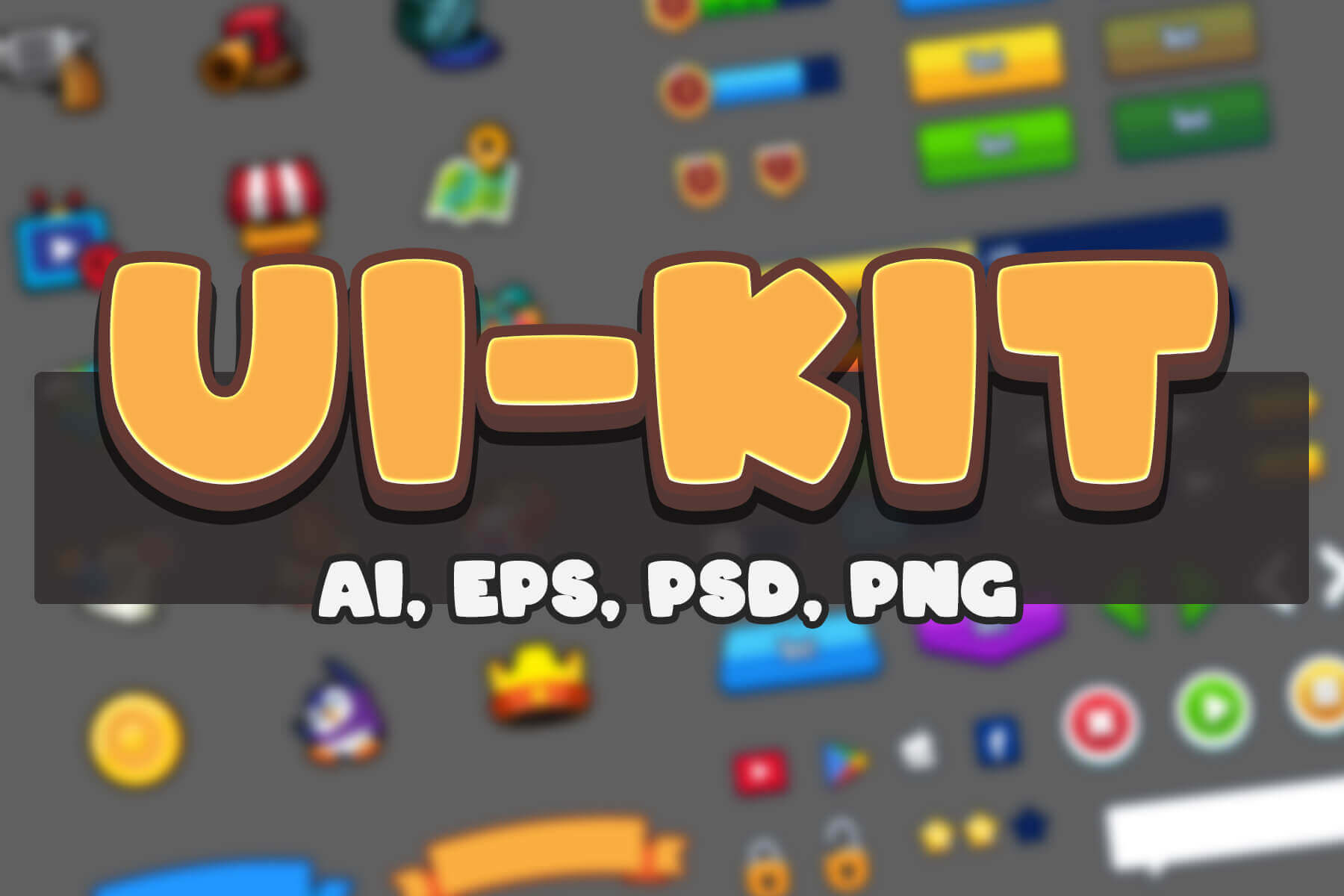 Cartoon UI Elements Mini Kit Download - CraftPix.net