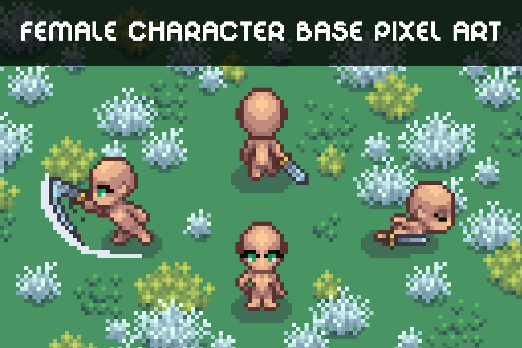 Free Base 4 Direction Female Character Pixel Art 