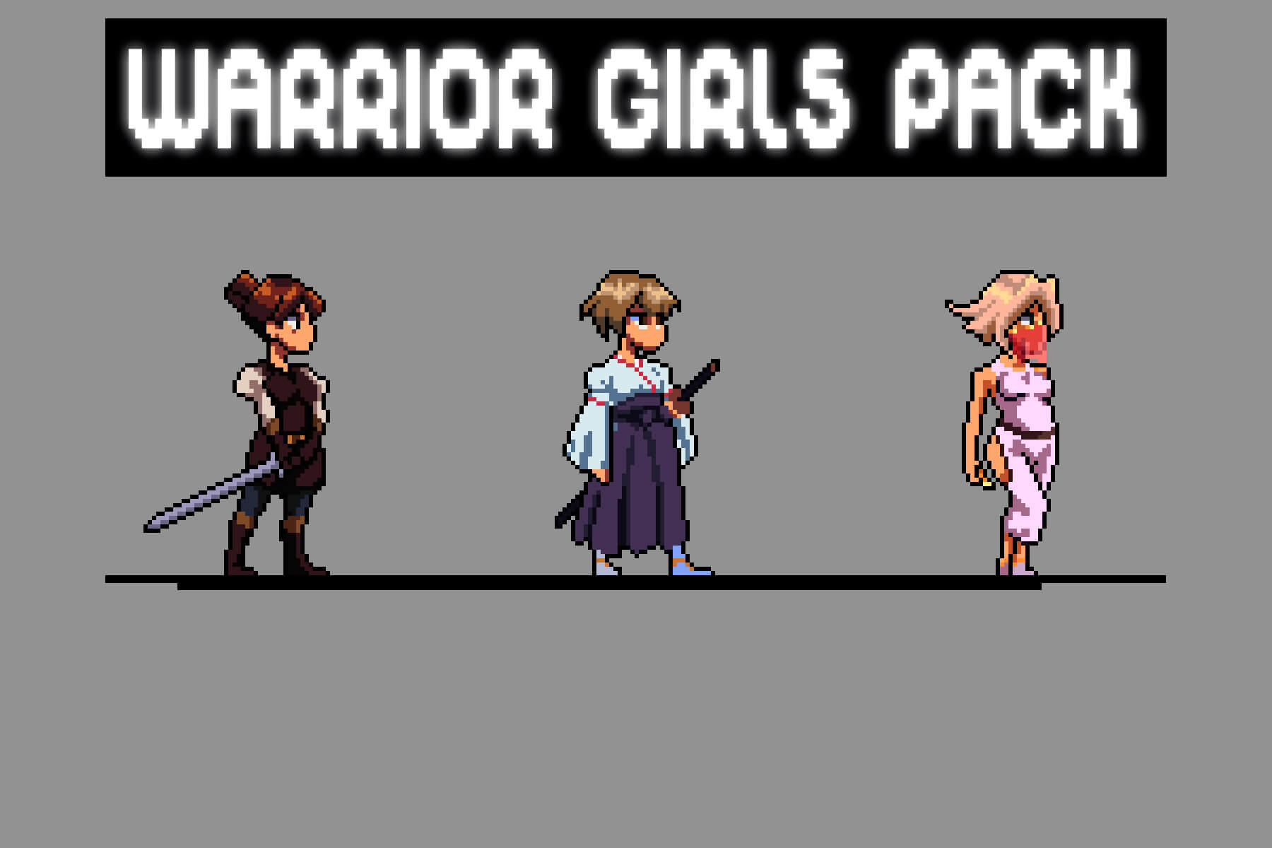 Girls Warrior 2D Pixel Art Sprite Pack - CraftPix.net