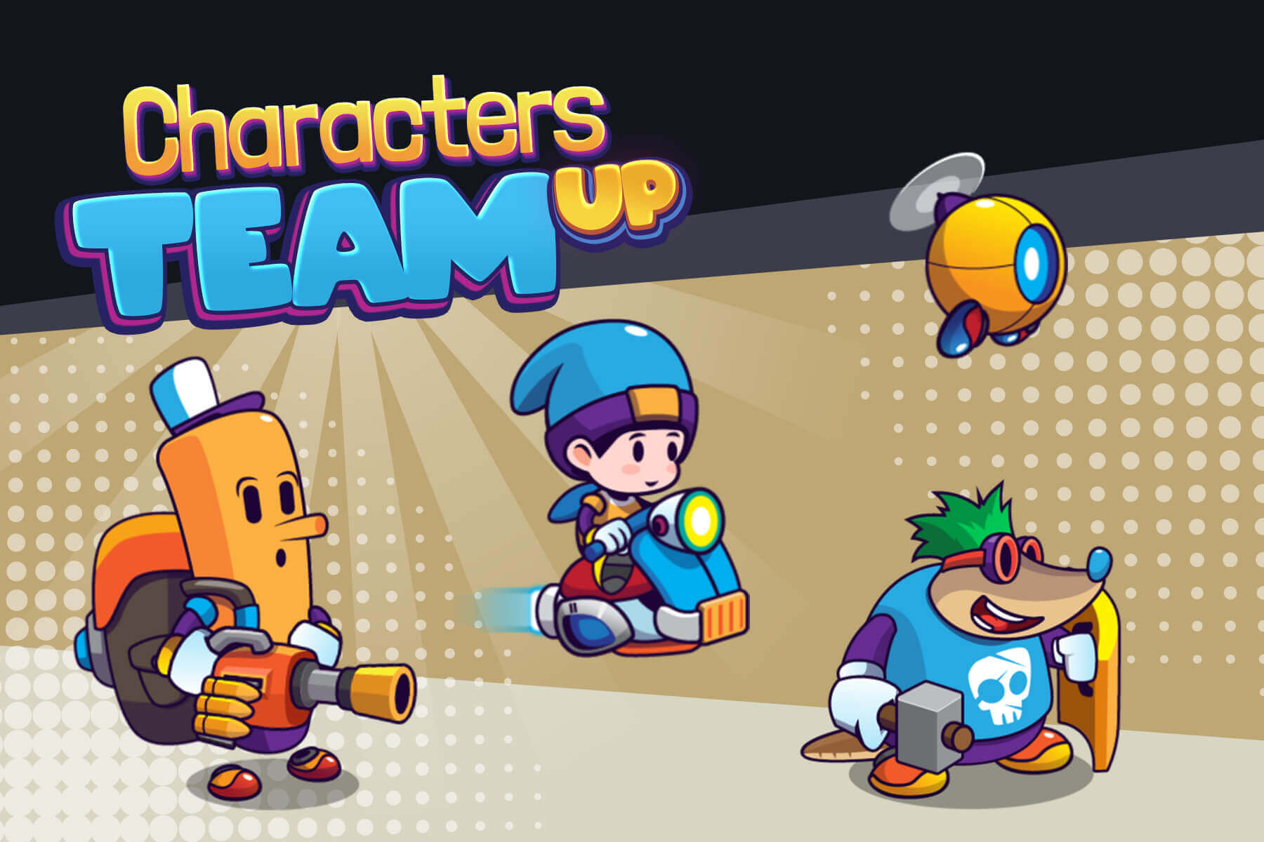 Main Character Team Up Sprites Pack V1 - CraftPix.net