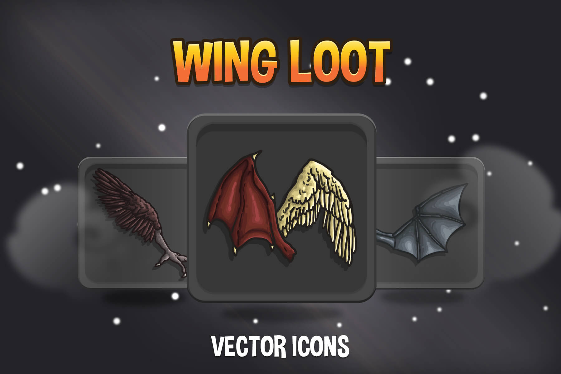 Wings Loot Vector Game Icon Pack Download - CraftPix.net