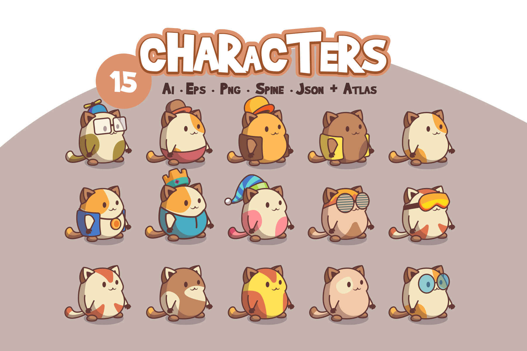 Cute Cats Game Character Sprites Pack - CraftPix.net