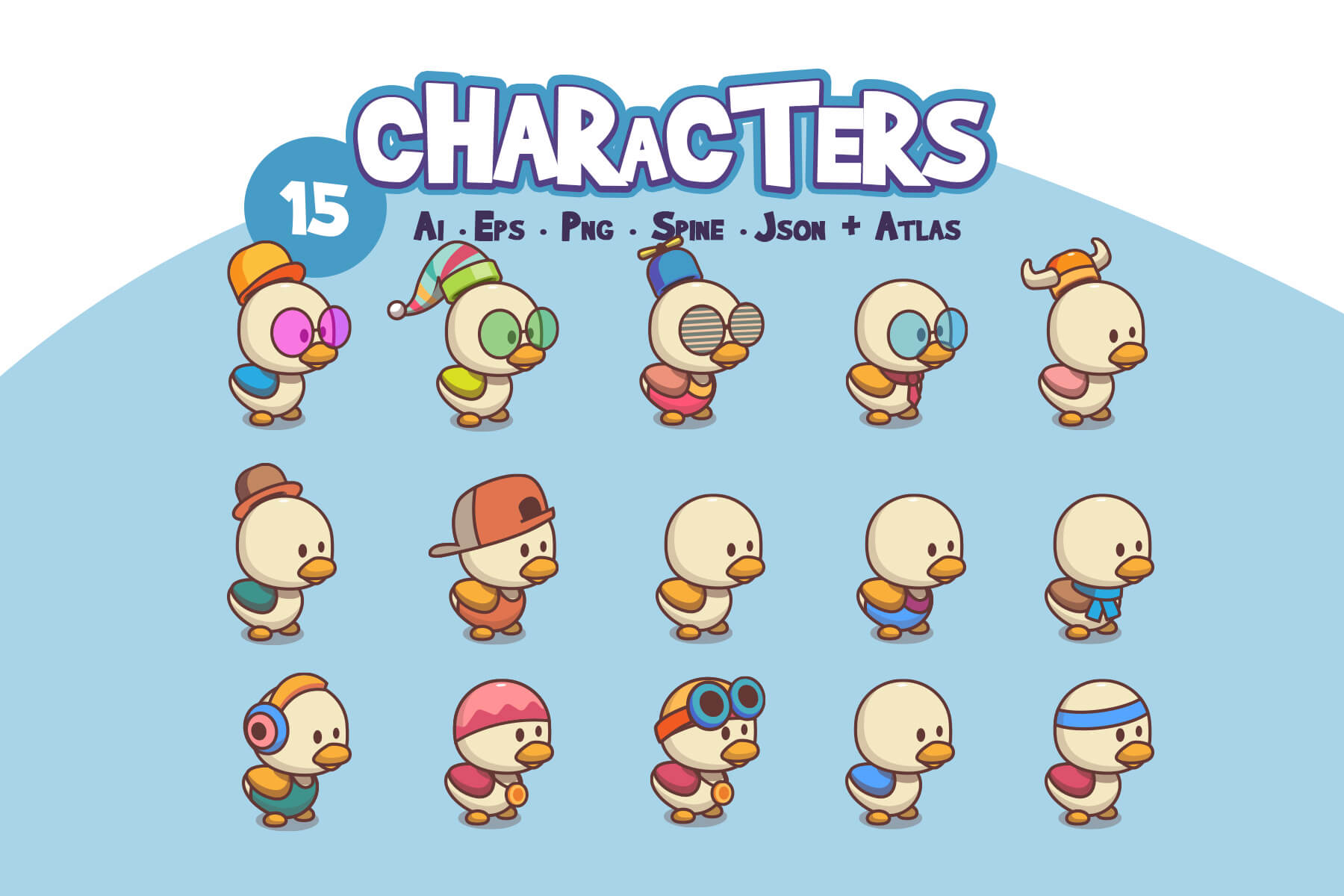 Cute Duckling Game Character Sprites - CraftPix.net