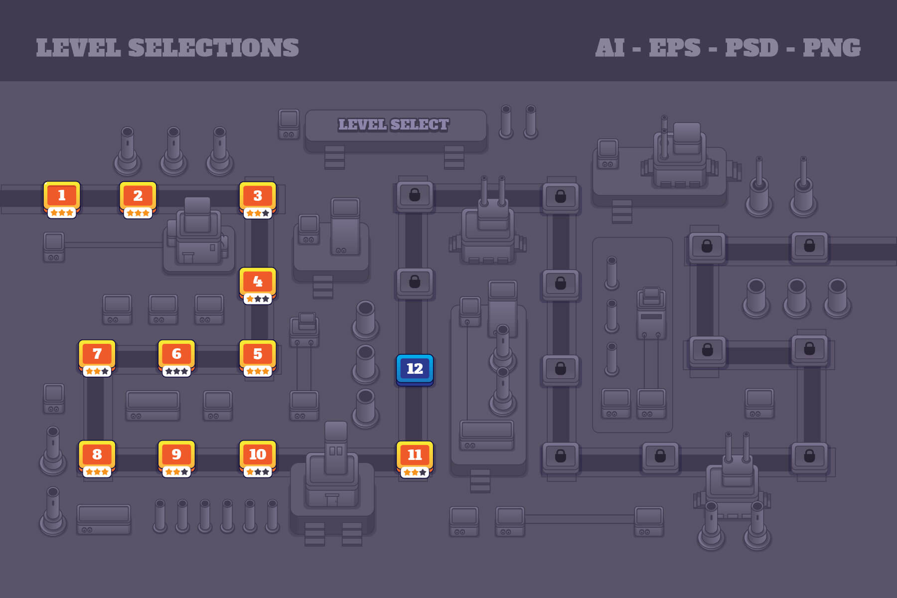 Level Map Asset Pack for 2D Game Pack - CraftPix.net