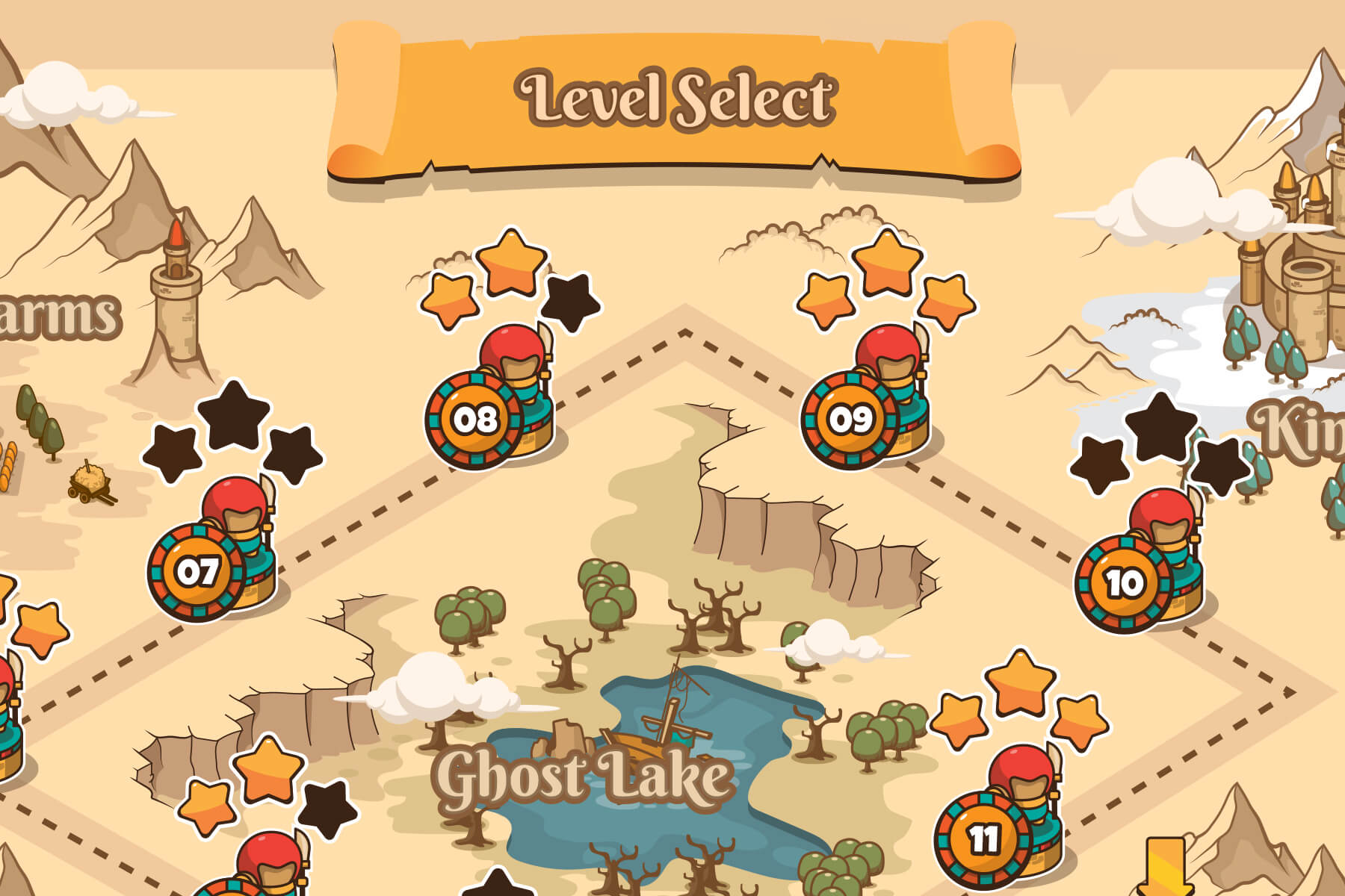 Level Map Asset Pack for Fantasy Game - CraftPix.net