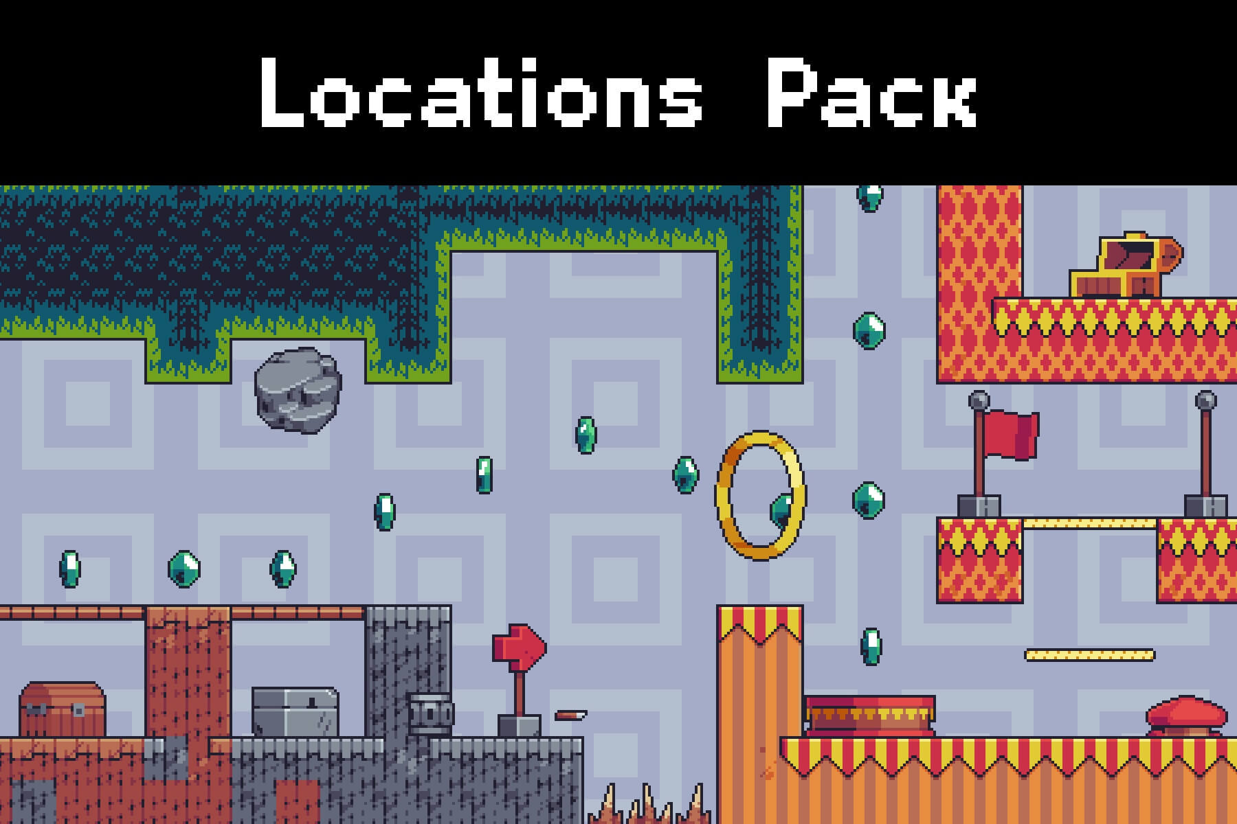 The Pack of Pixel Tileset 16x16 for Tiny Platformers - CraftPix.net