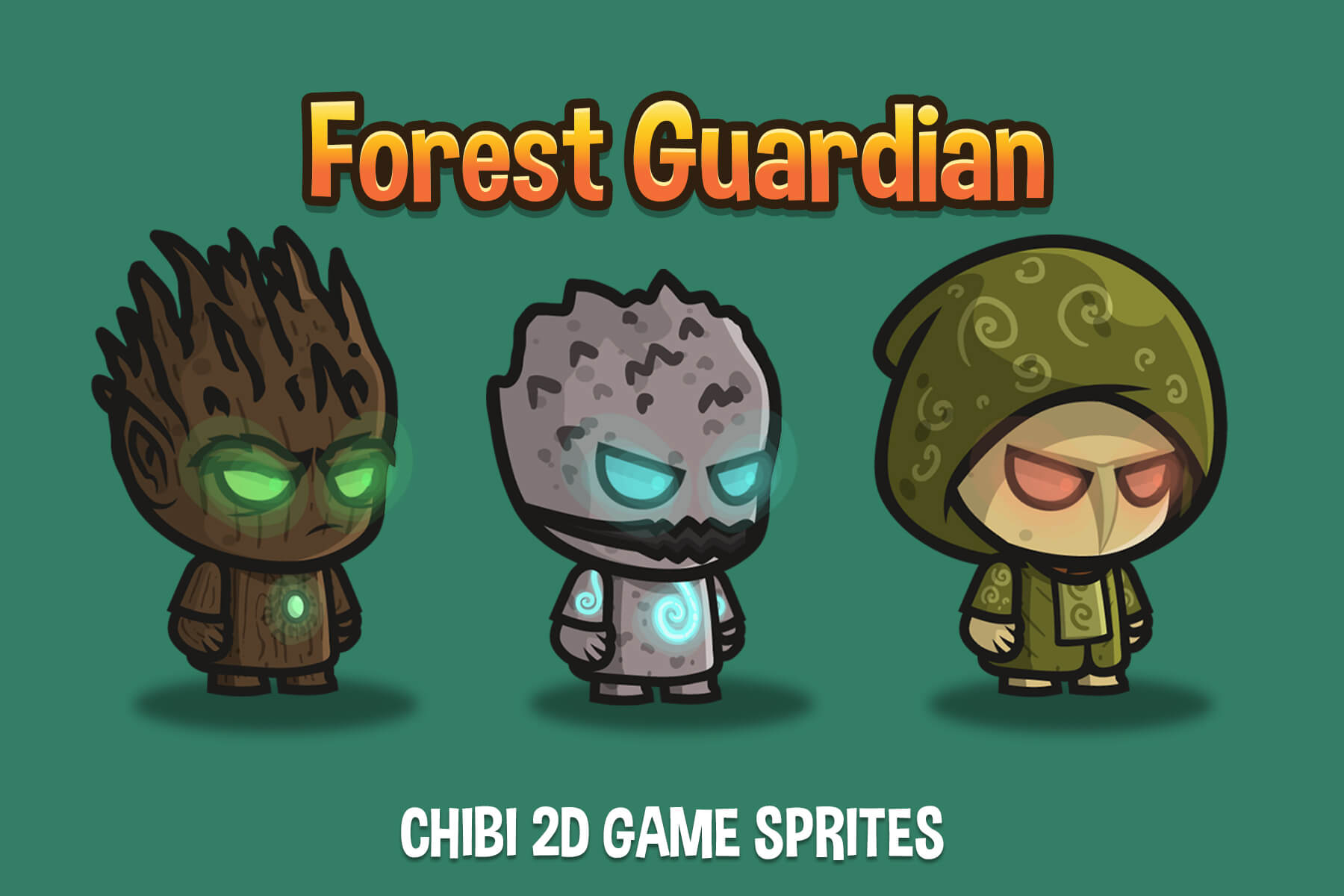 Forest Guardian Chibi Character Sprites - CraftPix.net