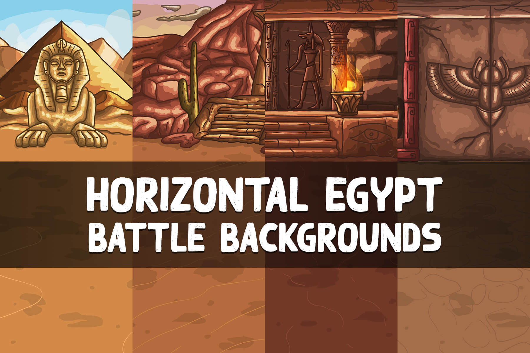 Horizontal Egypt Battle Backgrounds - CraftPix.net