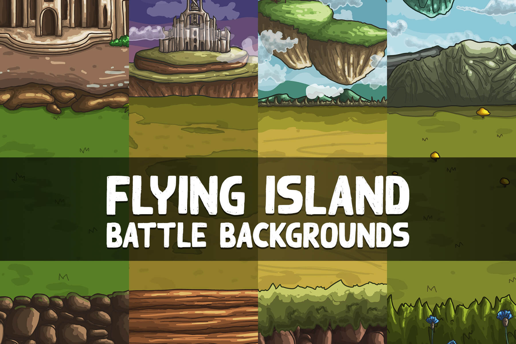 Flying Island Battle Backgrounds - CraftPix.net