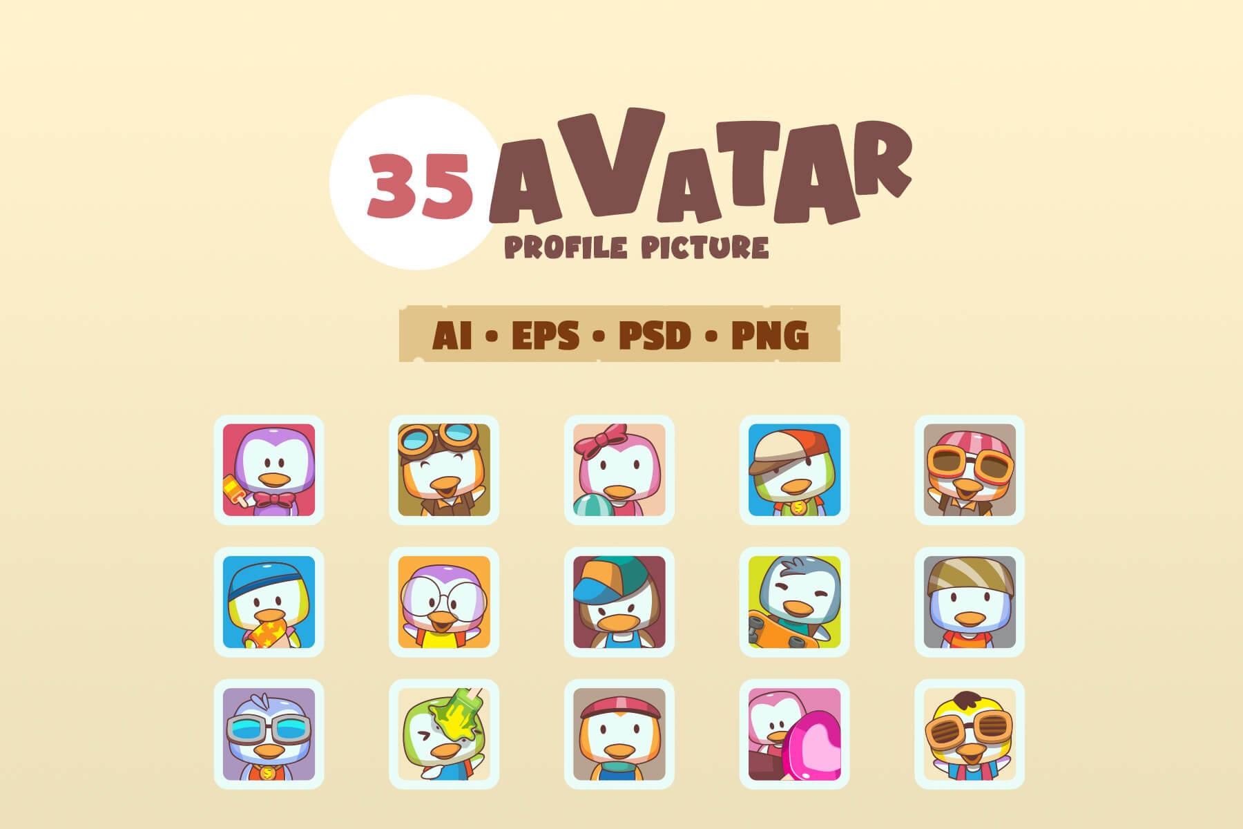 Funny Avatars Vector Game Asset Pack - CraftPix.net