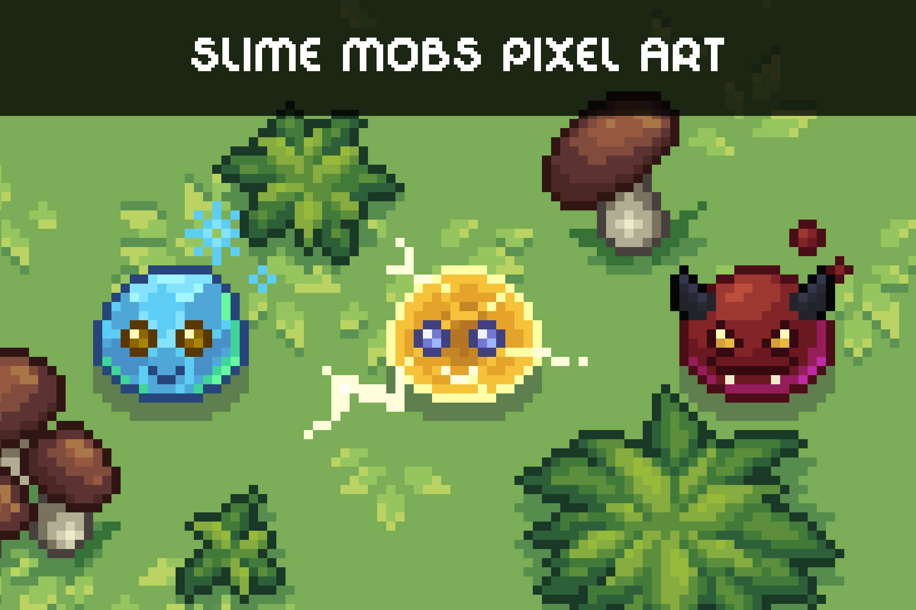 Pixel Art Slime Enemies Top-Down Sprite Pack - CraftPix.net