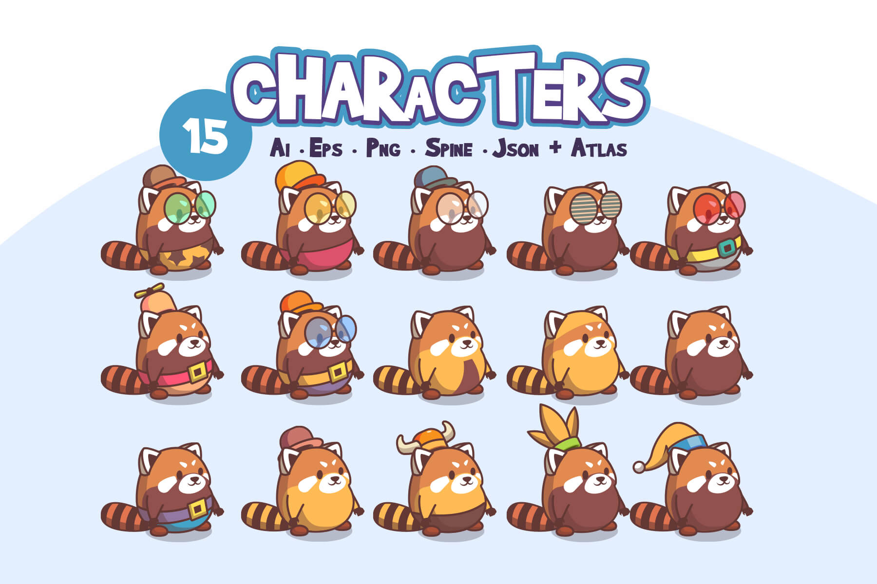 Red Panda Characters Game Sprite Pack - CraftPix.net
