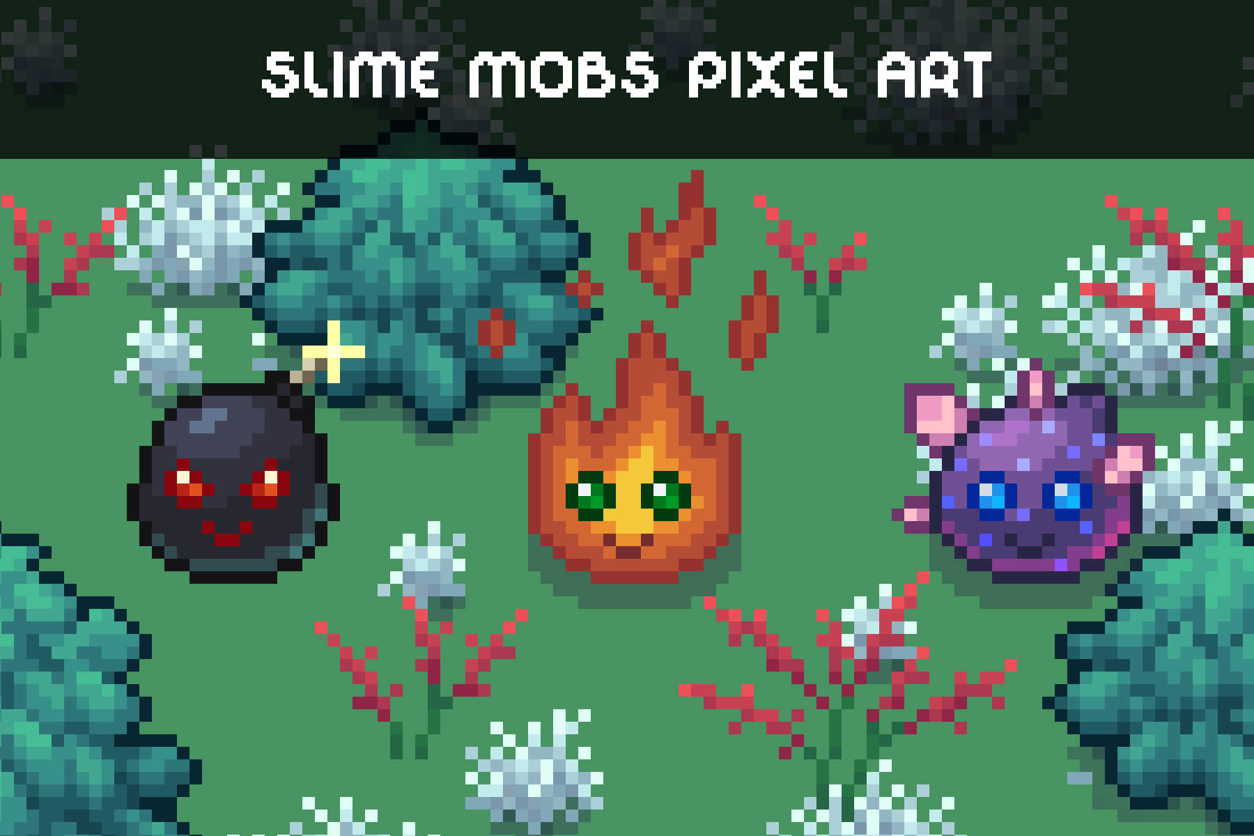 Top-Down Pixel Art Slime Monsters Sprite Pack - CraftPix.net
