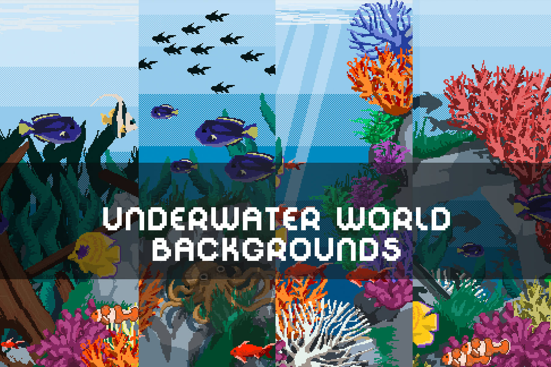 Underwater World Pixel Game Backgrounds - CraftPix.net