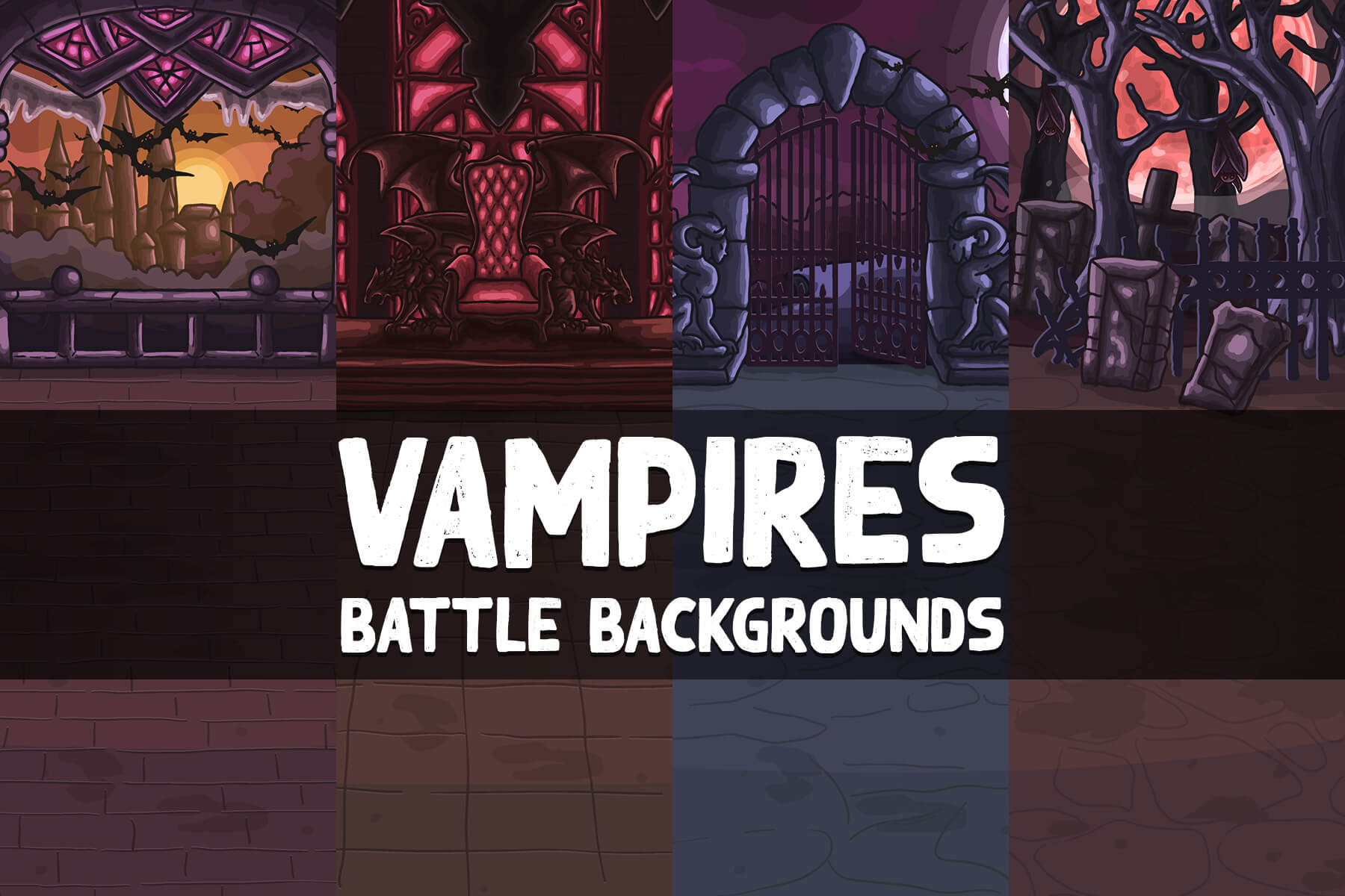 Vampire Horizontal Battle Backgrounds - CraftPix.net