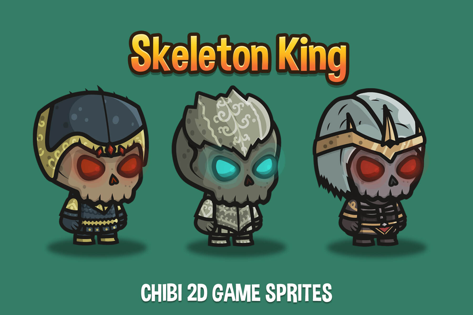 Chibi Skeleton King Character Sprites - CraftPix.net