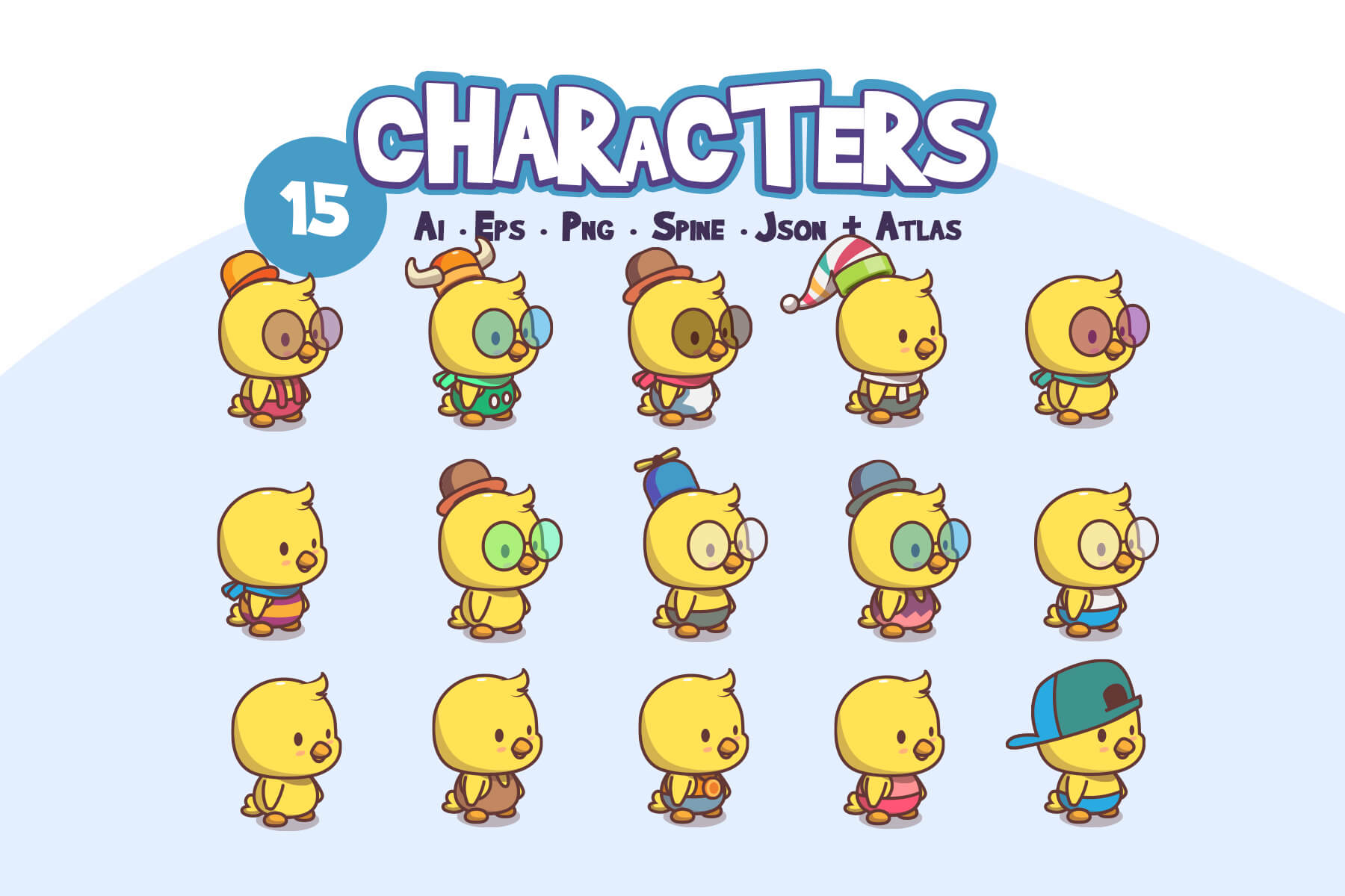Cute Chick Game Character Sprites - CraftPix.net