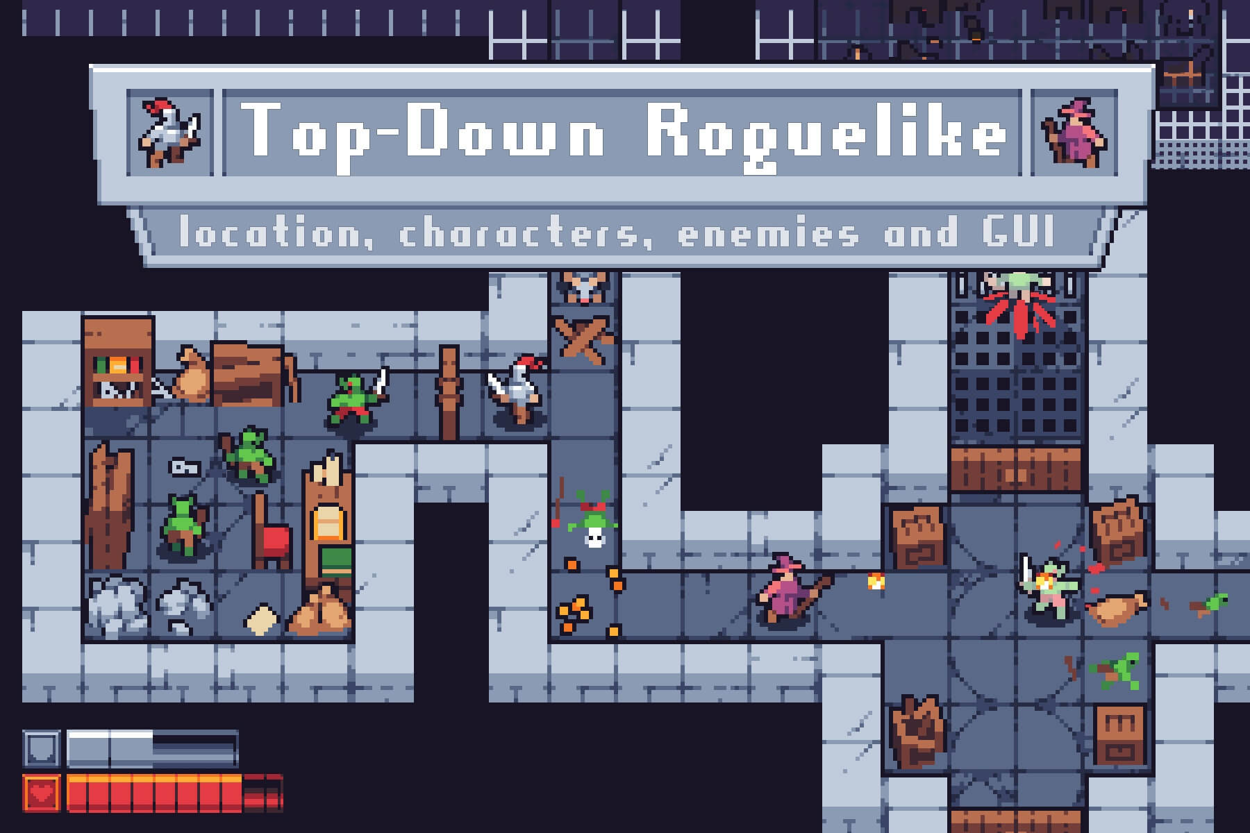 Free Top-Down Roguelike Game Kit Pixel Art - CraftPix.net