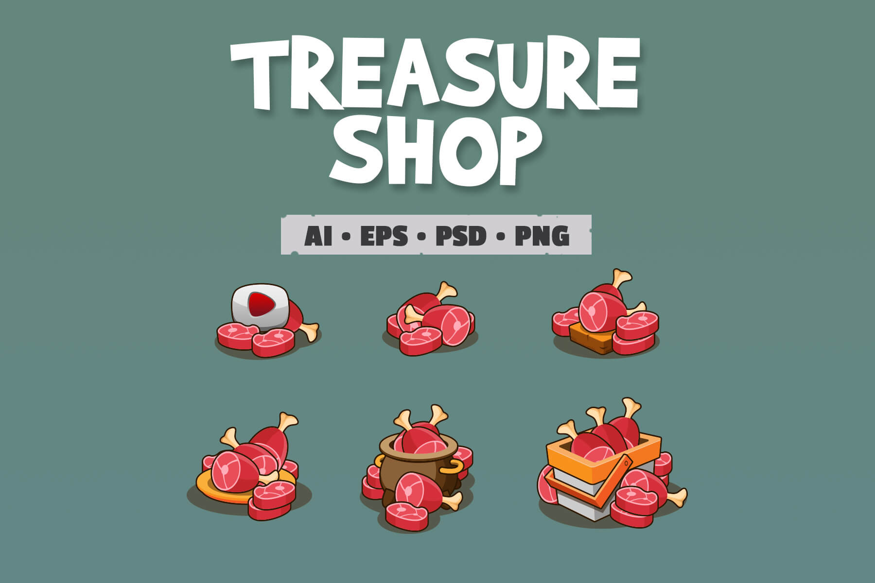 Treasure Shop Cartoon Asset Pack - CraftPix.net