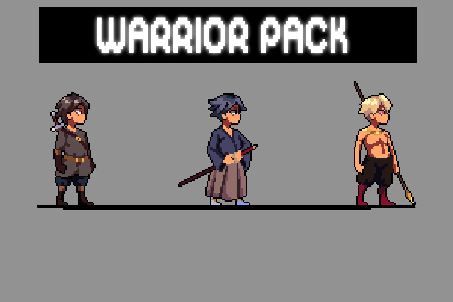 Anime Warrior Man Character Pixel Sprite Pack - CraftPix.net